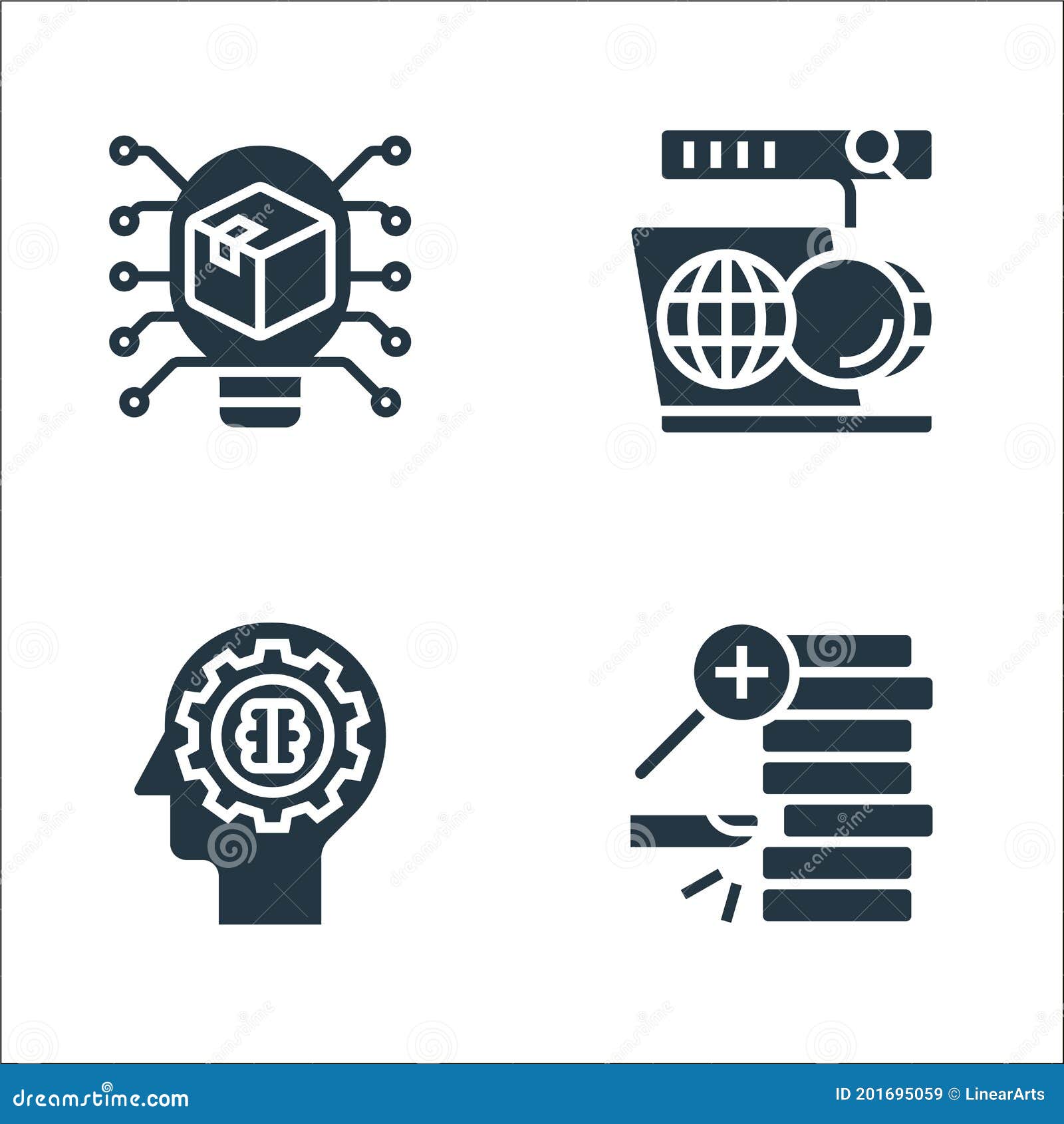 Business Model Canvas Line Icons Linear Set Stock Vector Illustration Of Security Commerce