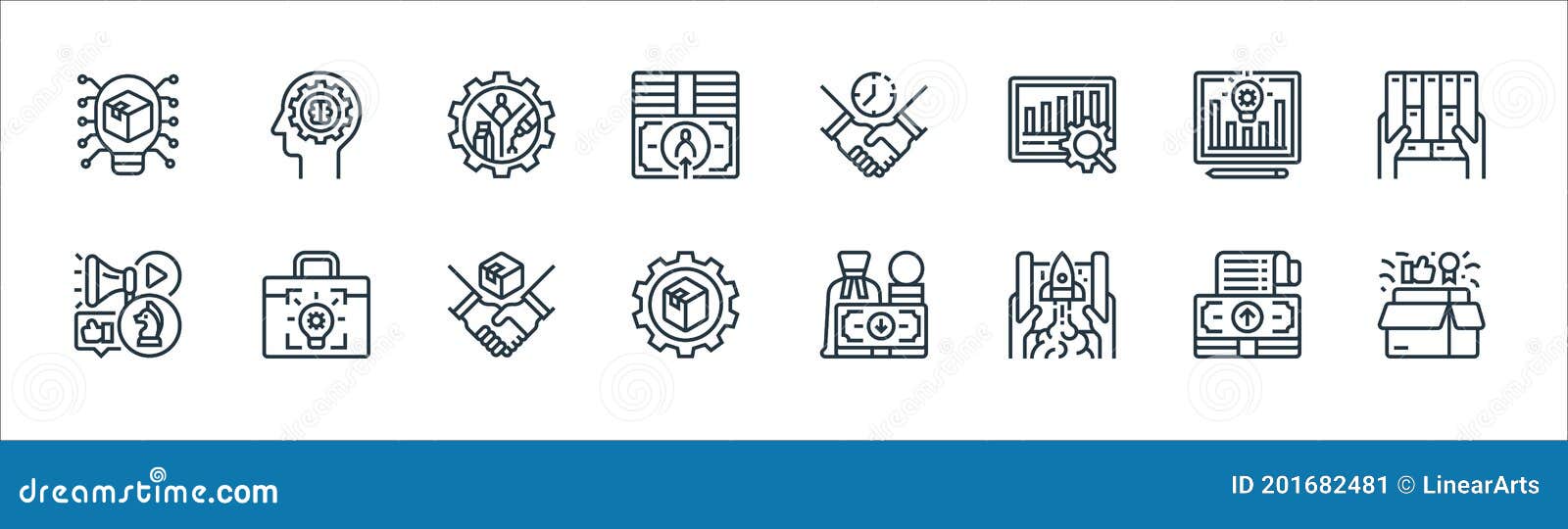 Business Model Canvas Line Icons. Linear Set Stock Vector ...