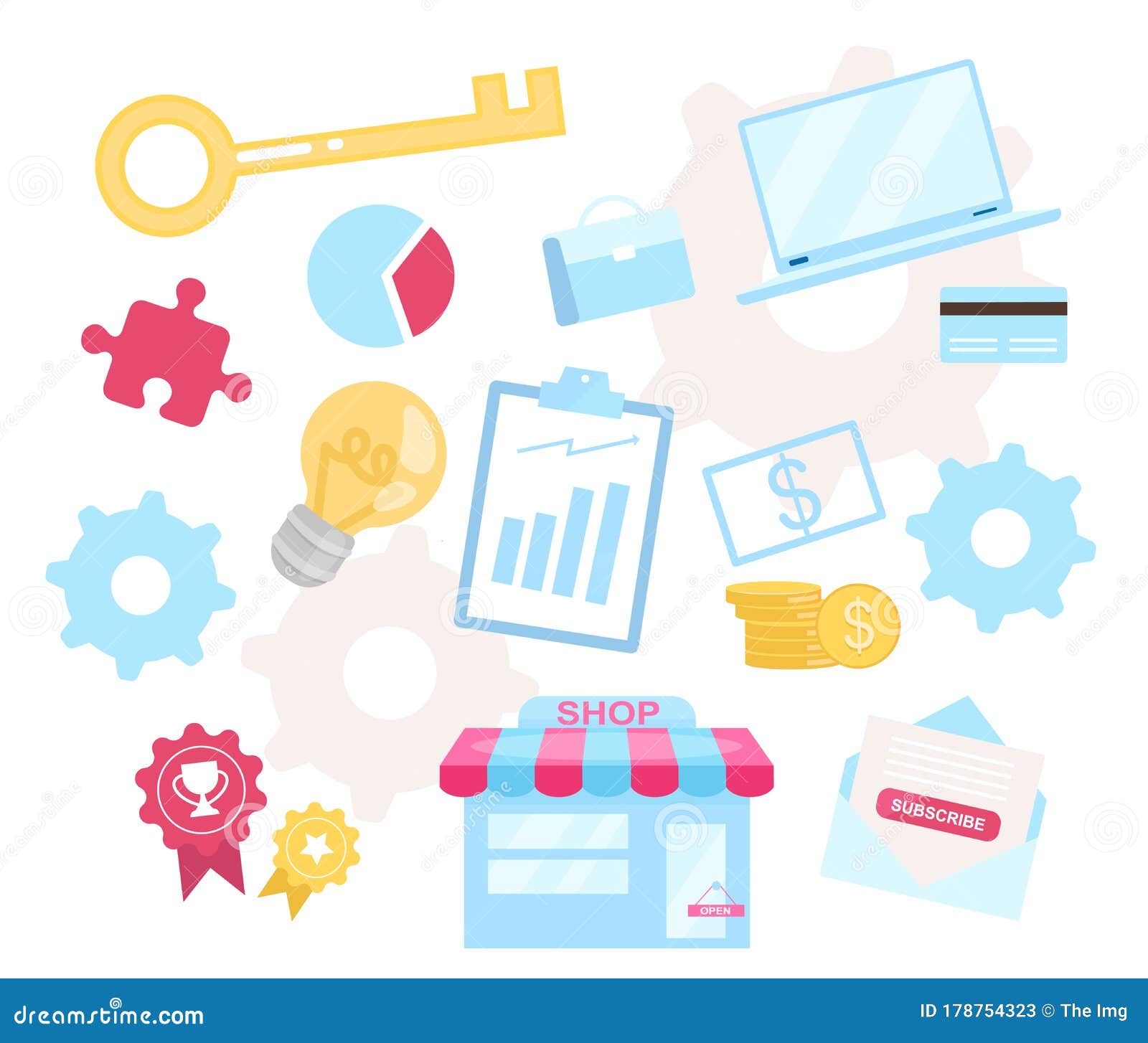 Business Model Flat Vector Illustration Stock Vector - Illustration of ...
