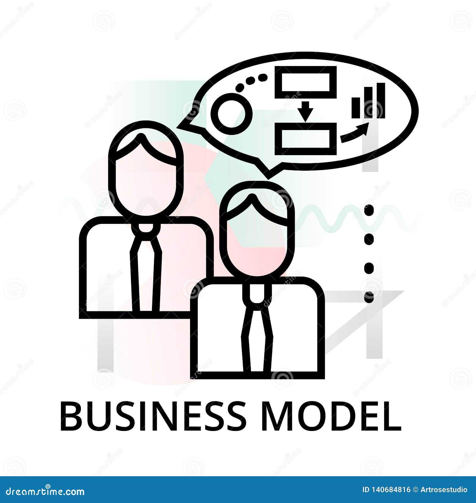 Business Model Icon on Abstract Background Stock Vector - Illustration ...