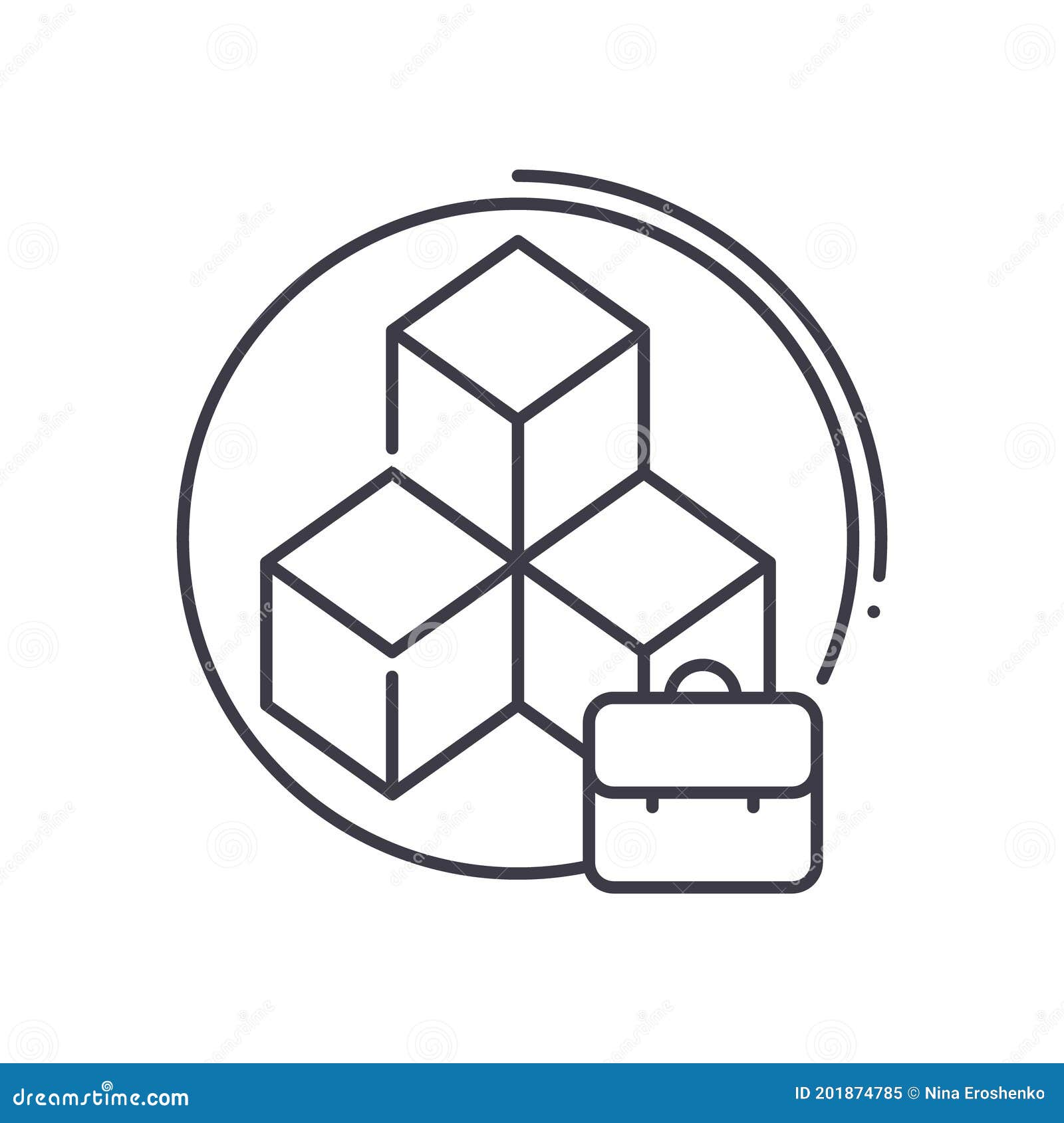 Business Model Icon Linear Isolated Illustration Thin Line Vector