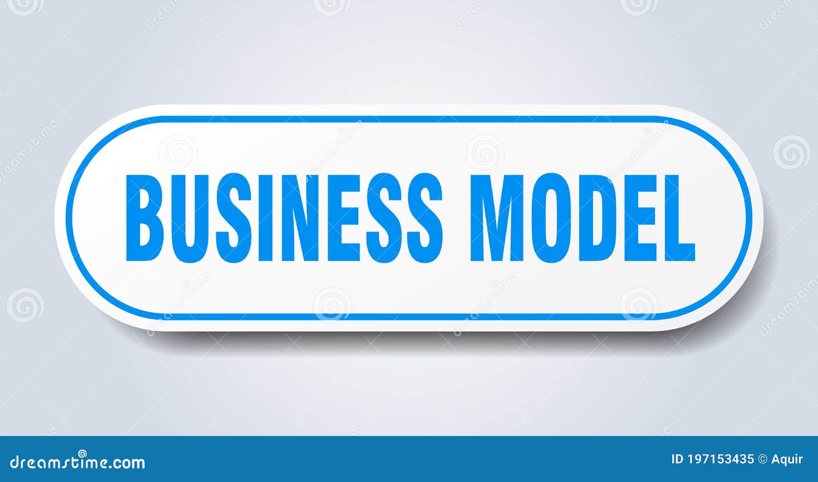 Business Model Sign. Rounded Isolated Button. White Sticker Stock ...