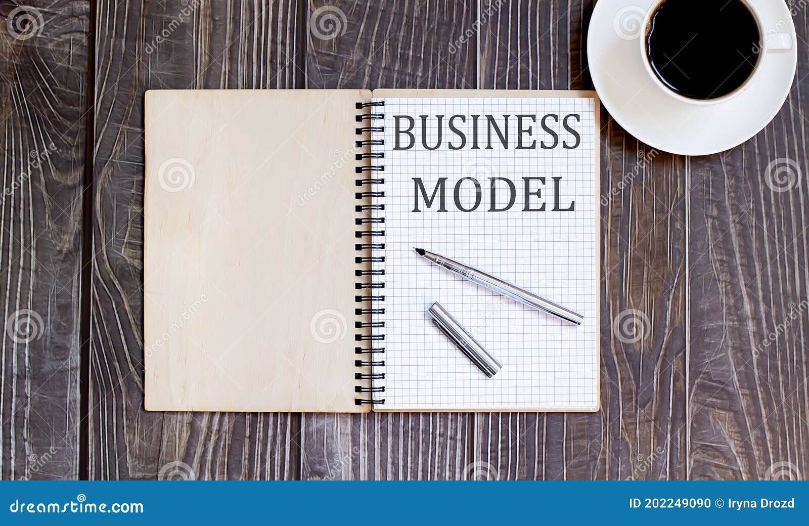 Business Model Text Written on a Notebook with Pen and Coffee Stock ...