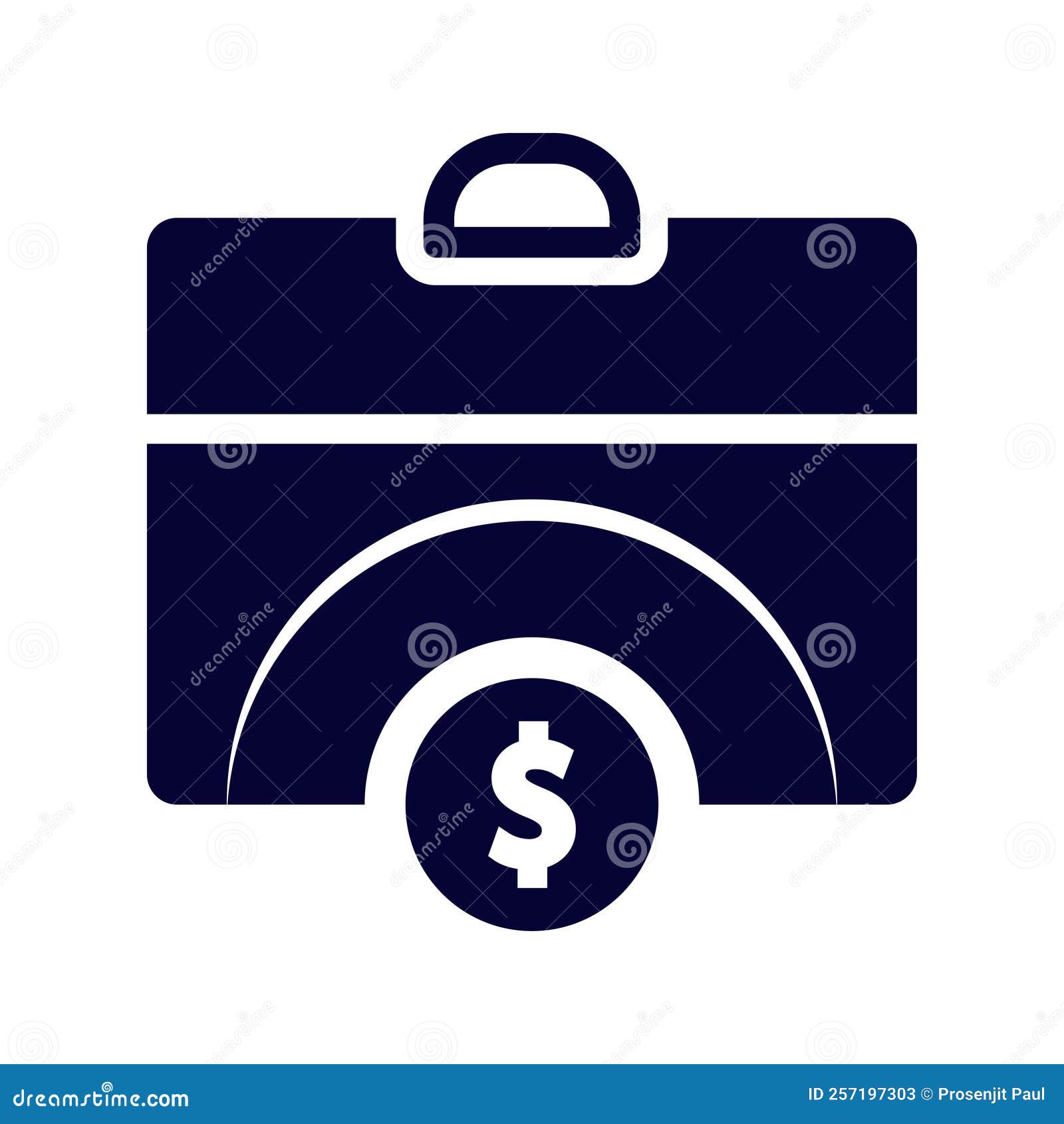 Business money bag icon stock vector. Illustration of debt - 257197303