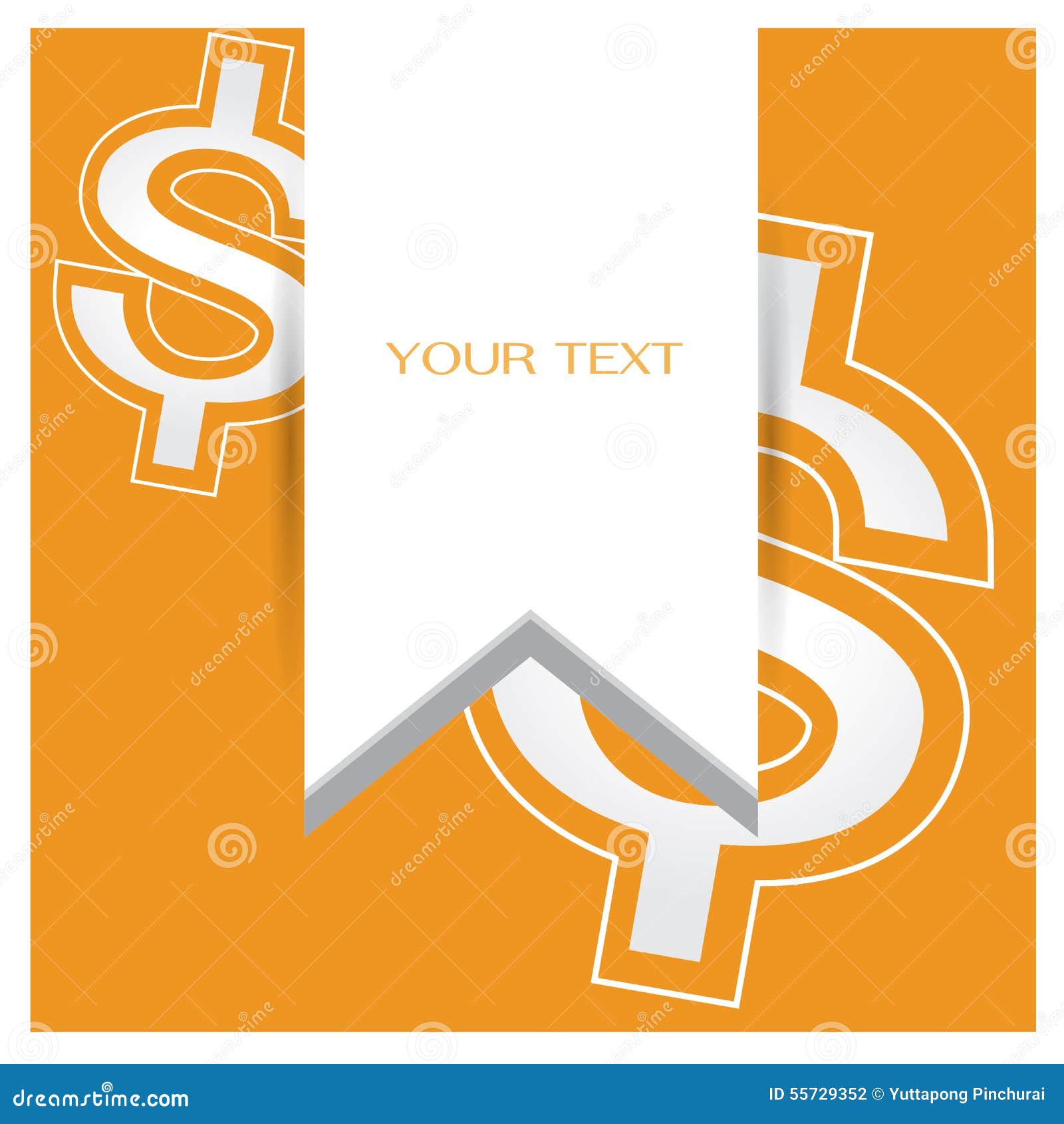 Business Money Dollar Vector Set Orange Background Stock Vector ...