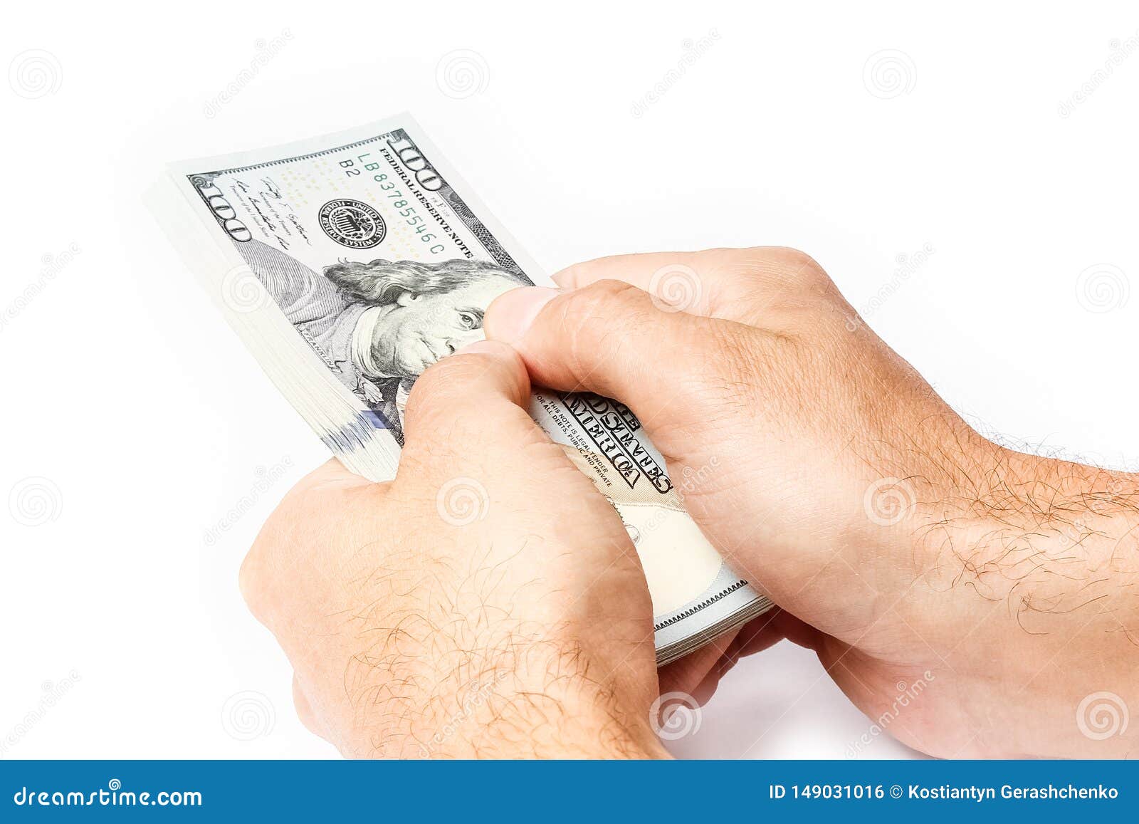Business Man Holding Money on White Background Stock Photo - Image of ...