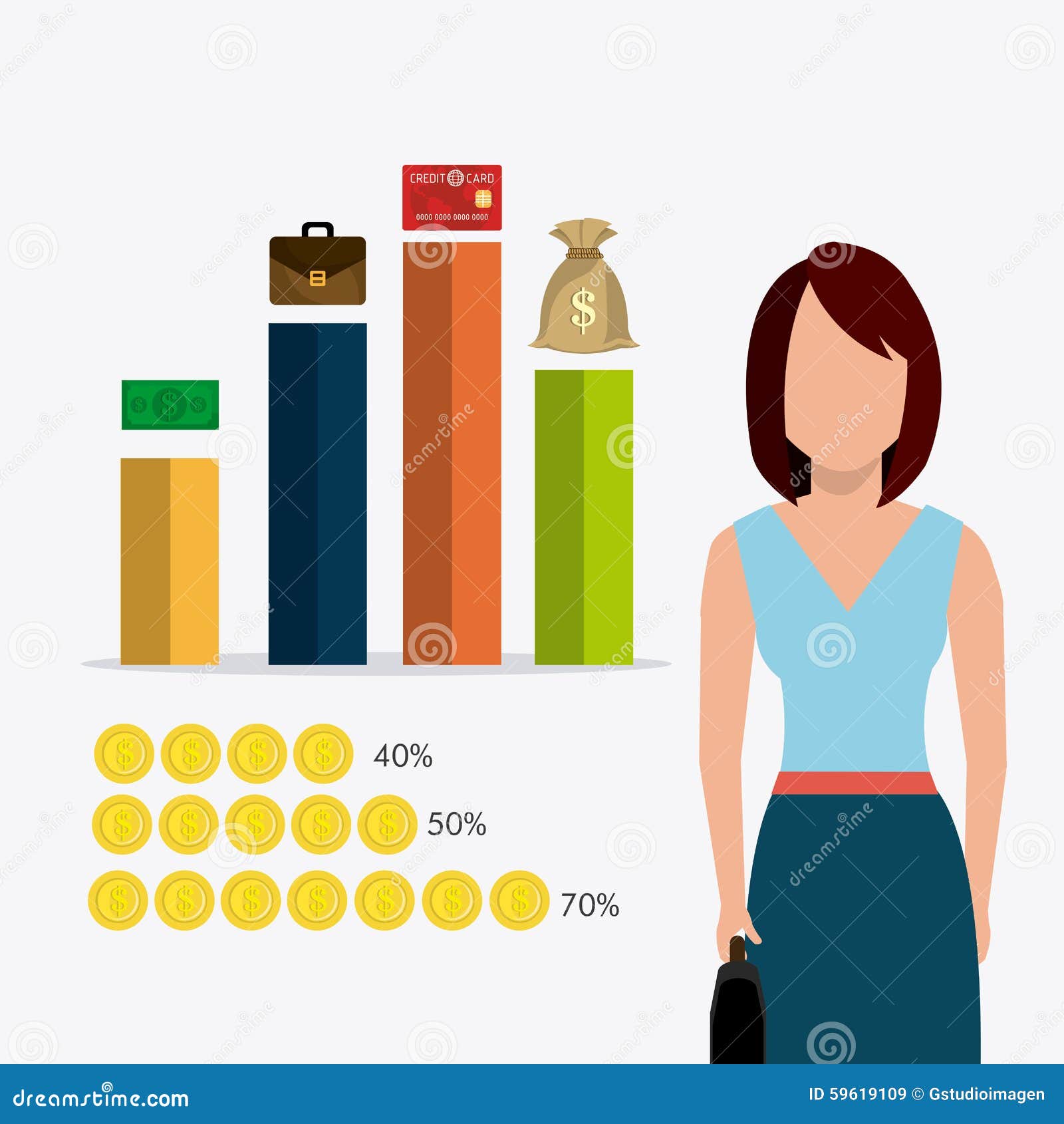 Business, Money and Human Resources Stock Vector - Illustration of ...