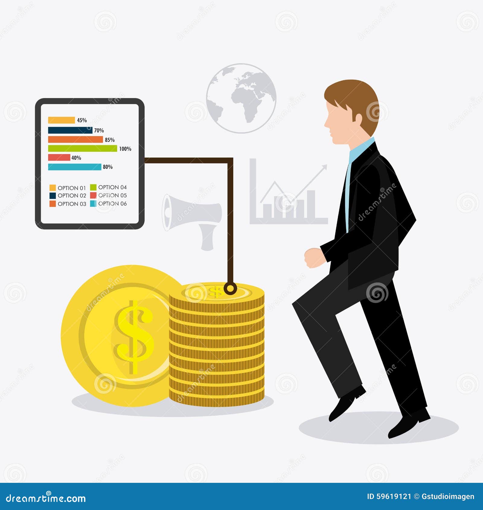 Business, Money and Human Resources Stock Vector - Illustration of ...