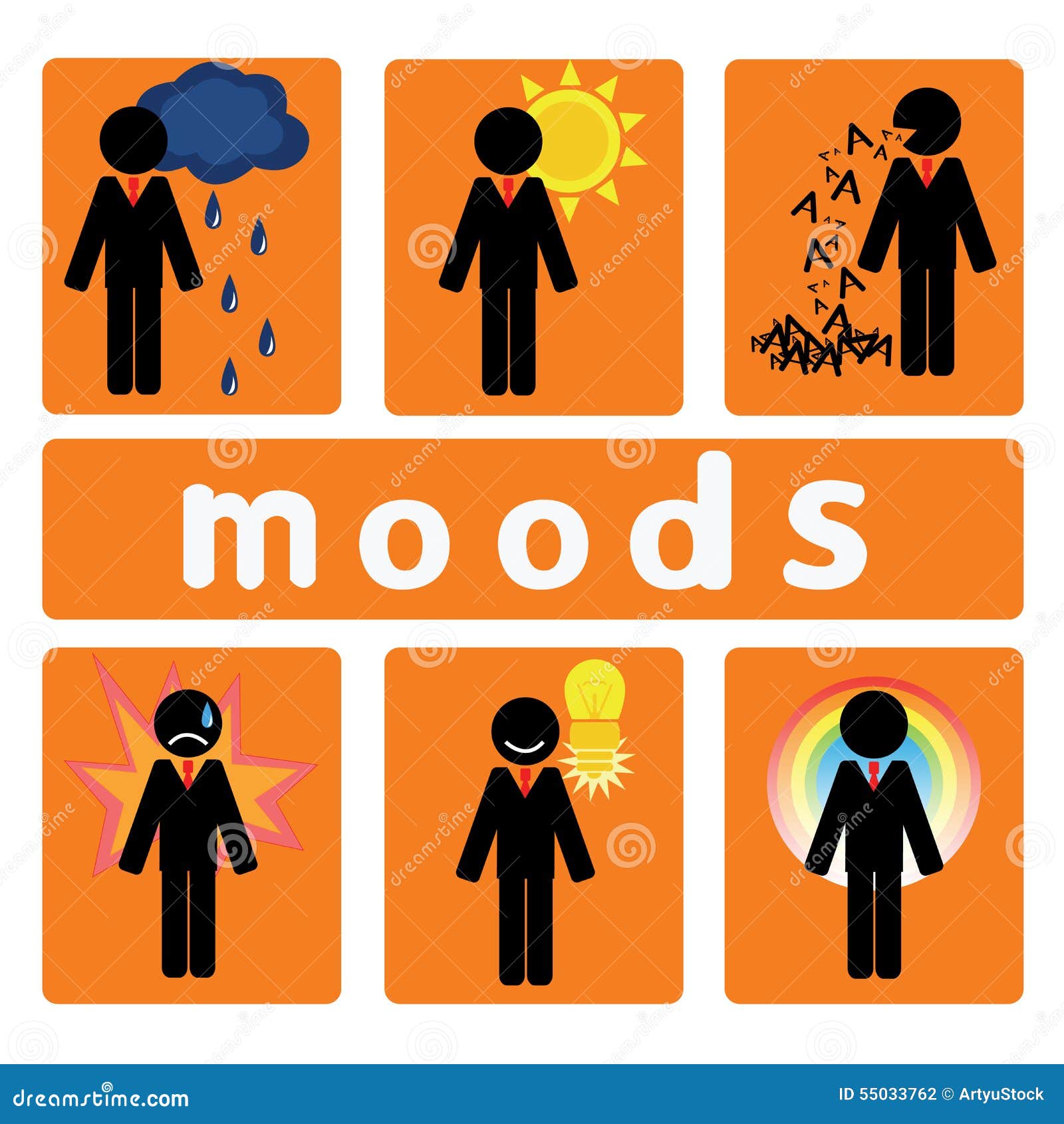 Business moods stock vector. Illustration of person, employee - 55033762