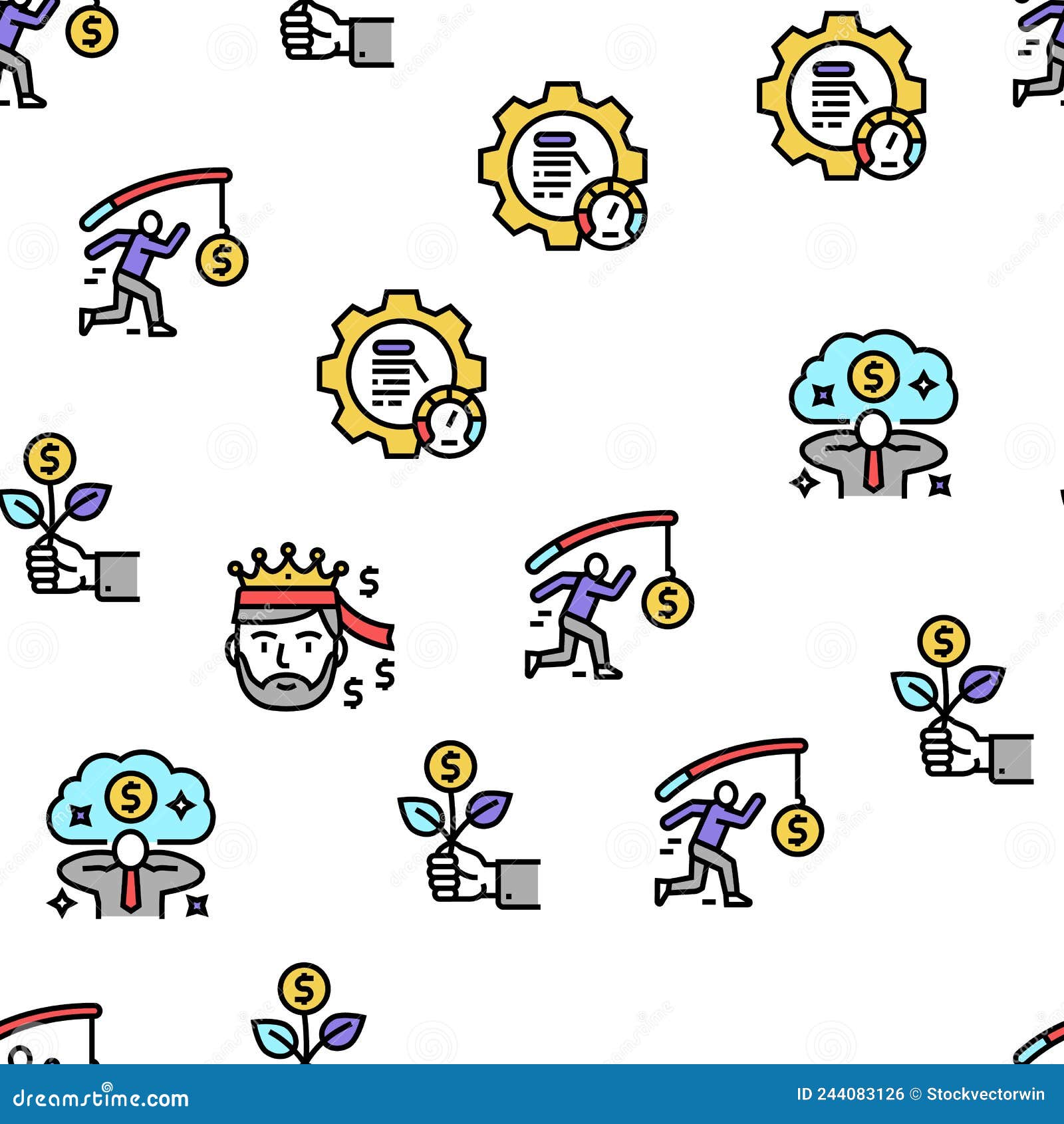 Business Motivation Vector Seamless Pattern Stock Vector - Illustration ...
