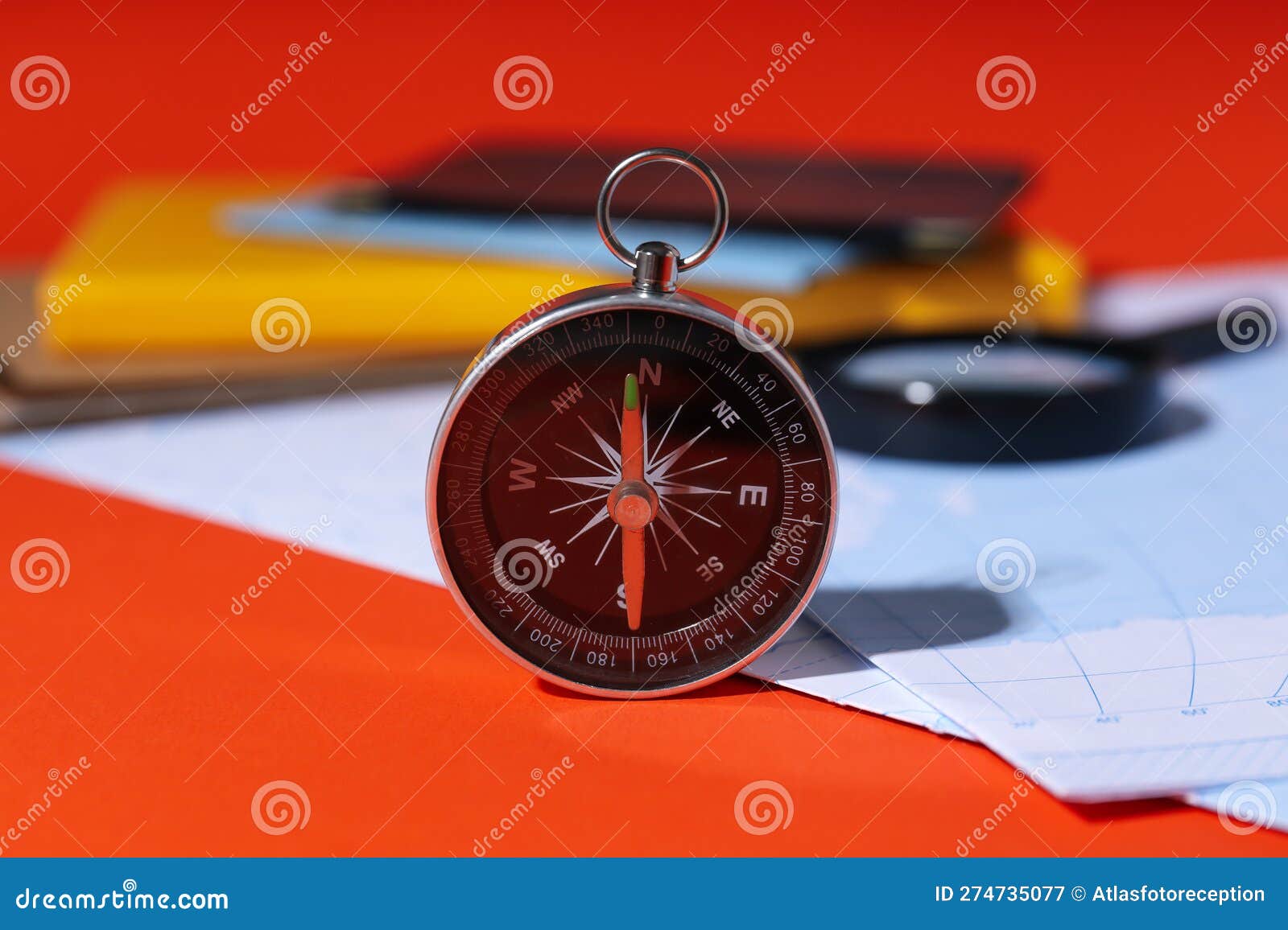 Business Navigate Concept with Compass, Close Up Stock Image - Image of ...