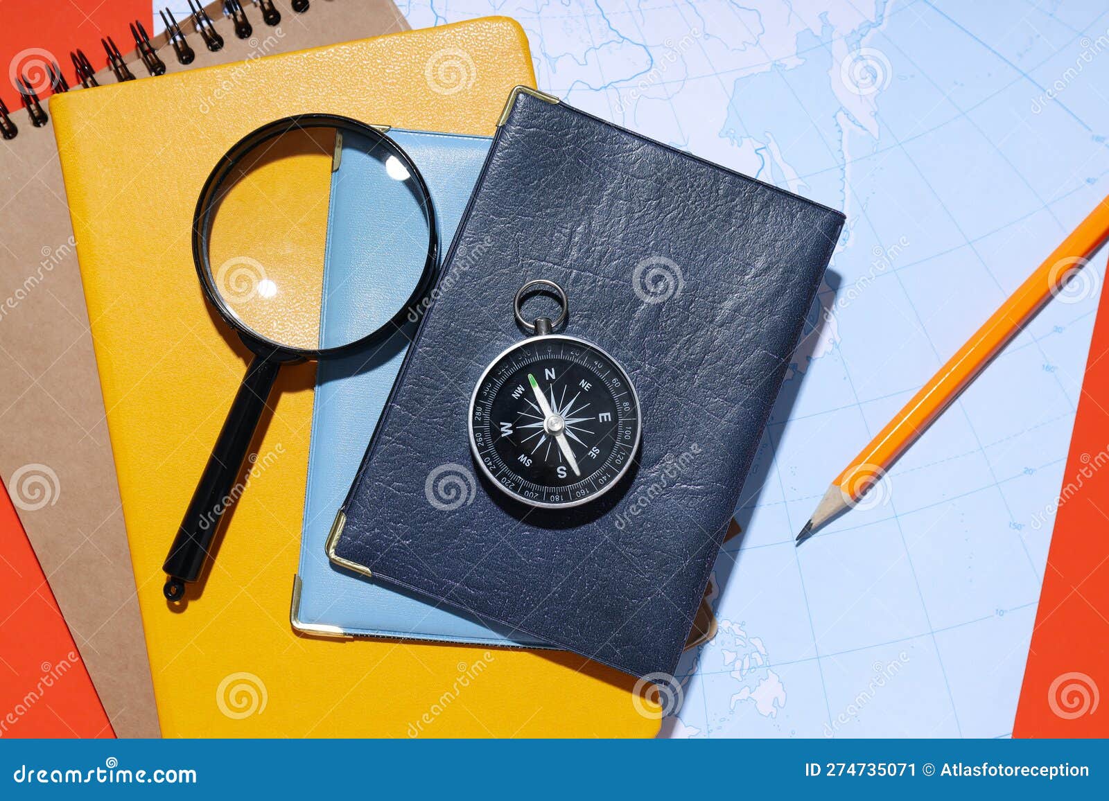 Business Navigate Concept with Compass, Top View Stock Image - Image of ...