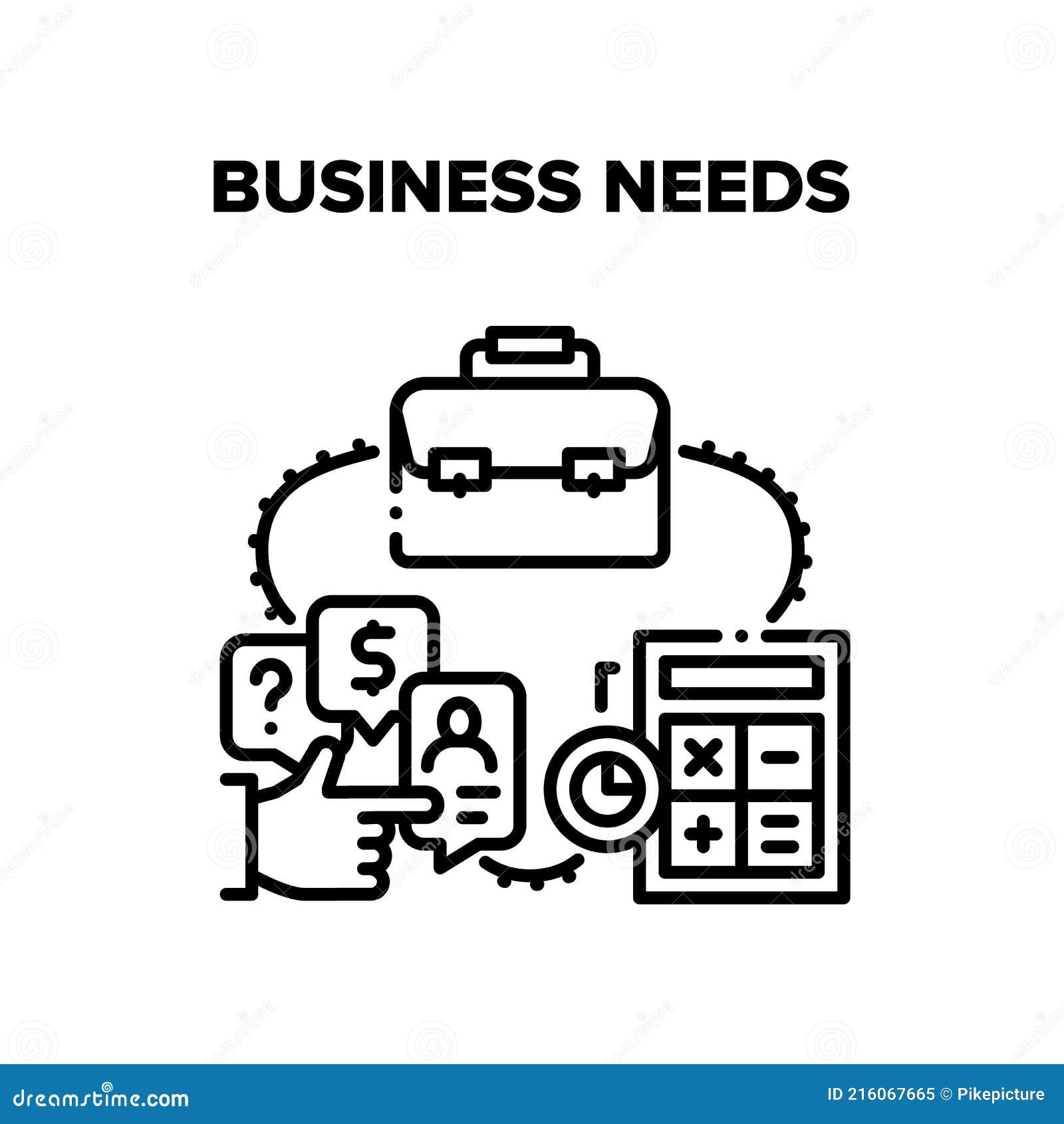 Business Needs Vector Black Illustration Stock Vector - Illustration of ...