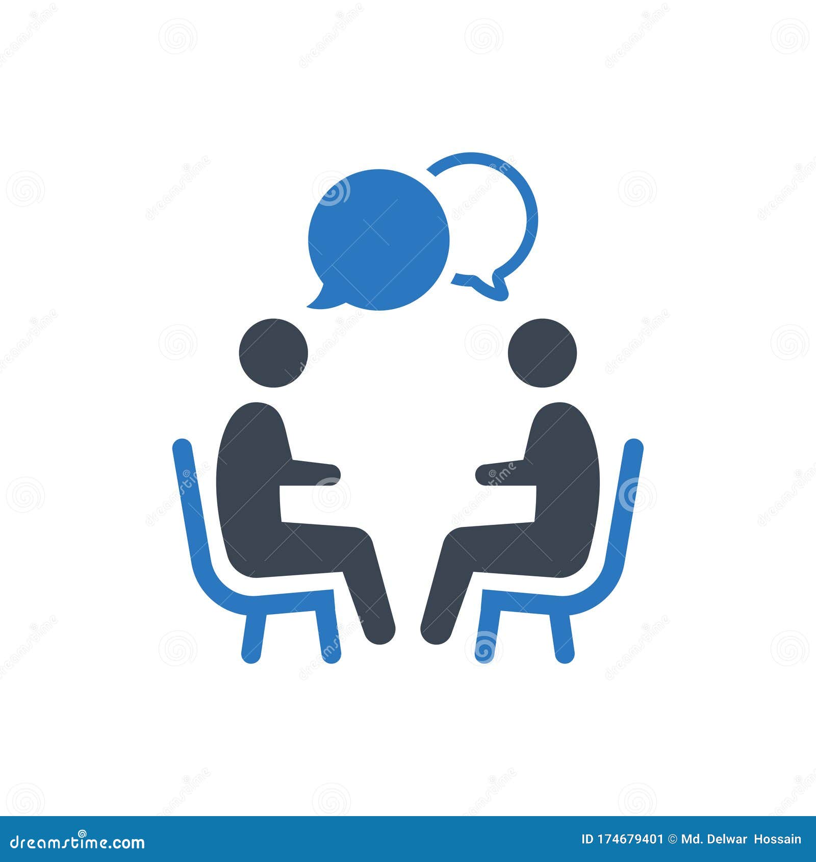 Business negotiation icon stock vector. Illustration of discussion ...