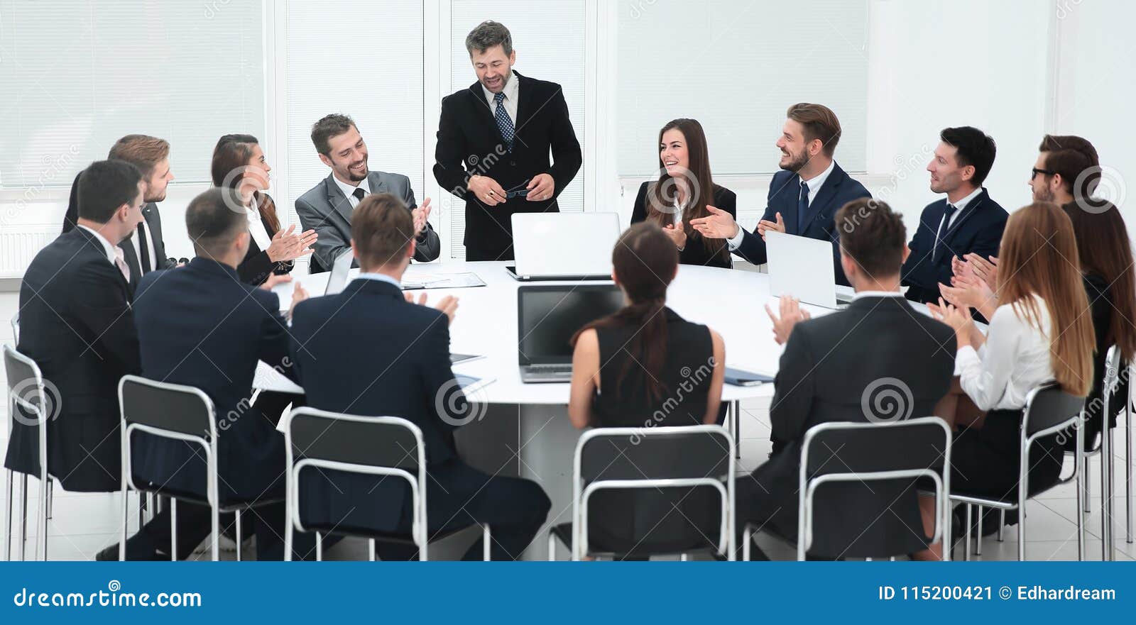 Business Negotiations at the Round Table Stock Image - Image of indoors ...