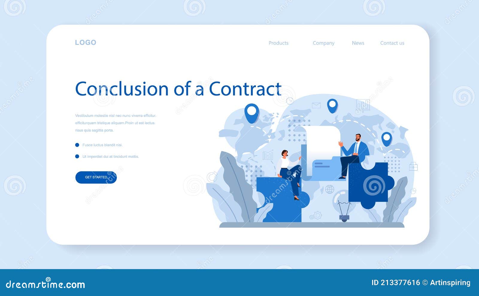 Business Negotiations Web Banner or Landing Page. Business Planning ...