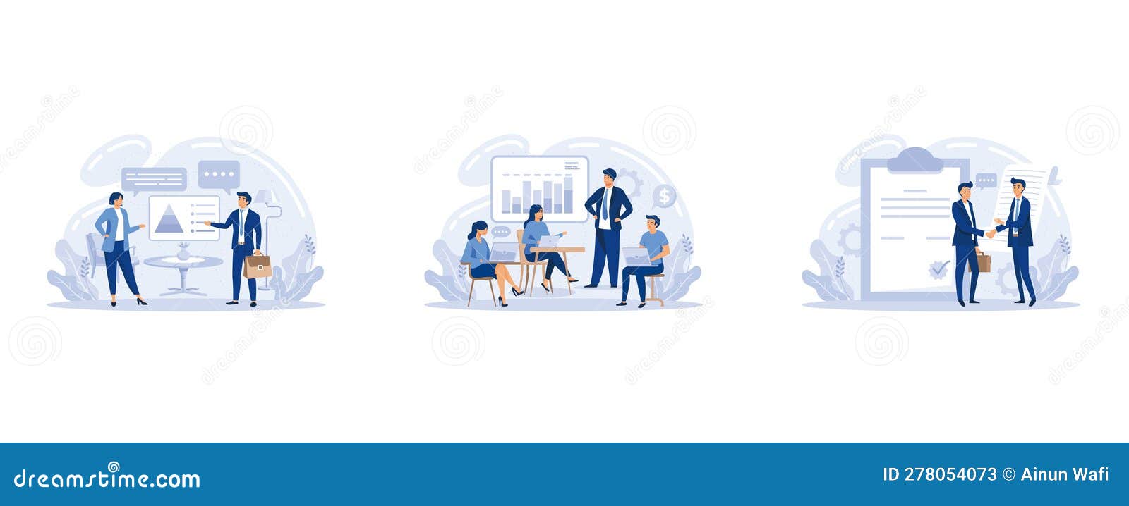 Business Negotiations Web Banner or Landing Page Set. Business Planning ...