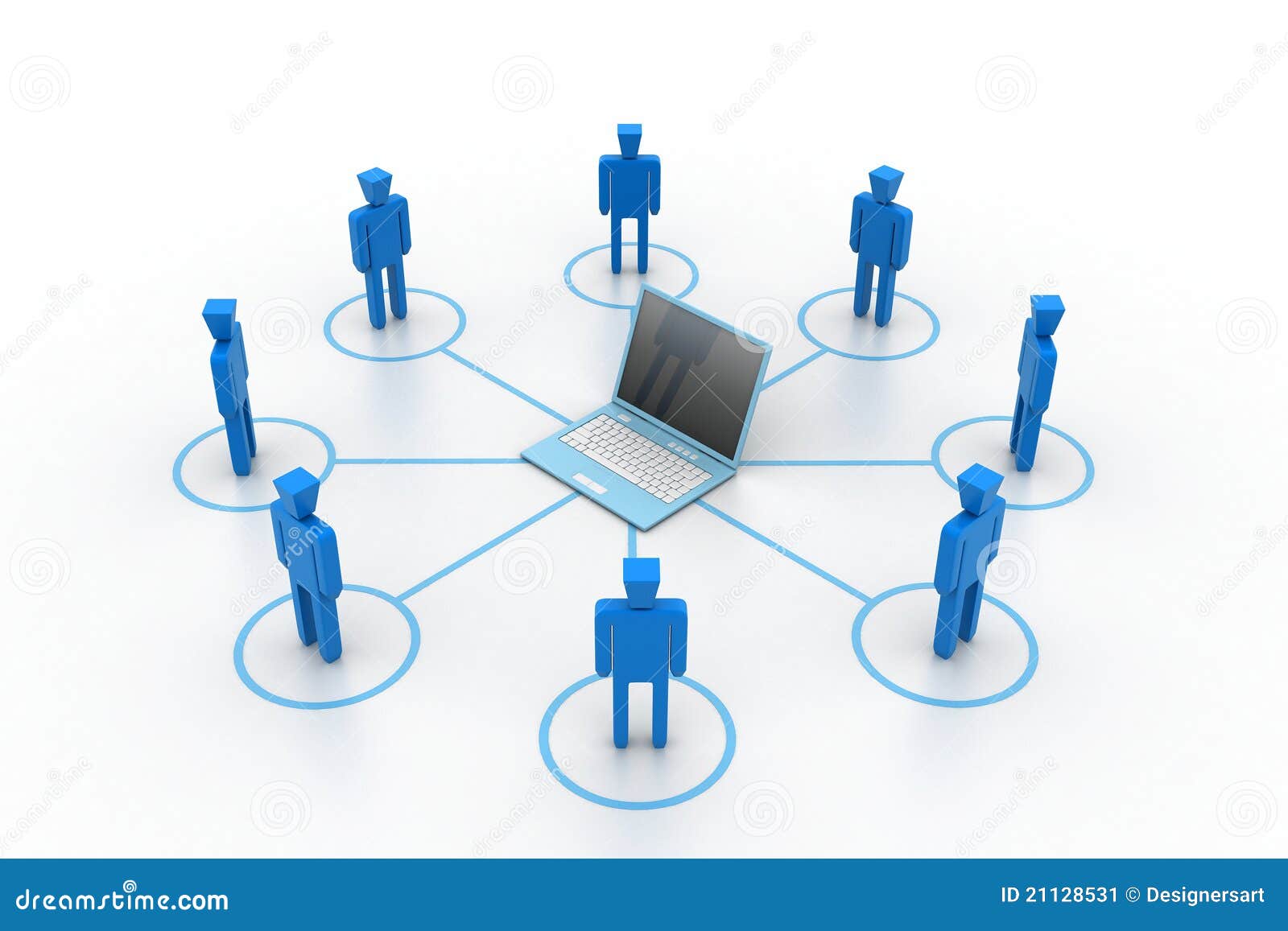 Business Network with Computer Stock Illustration - Illustration of ...