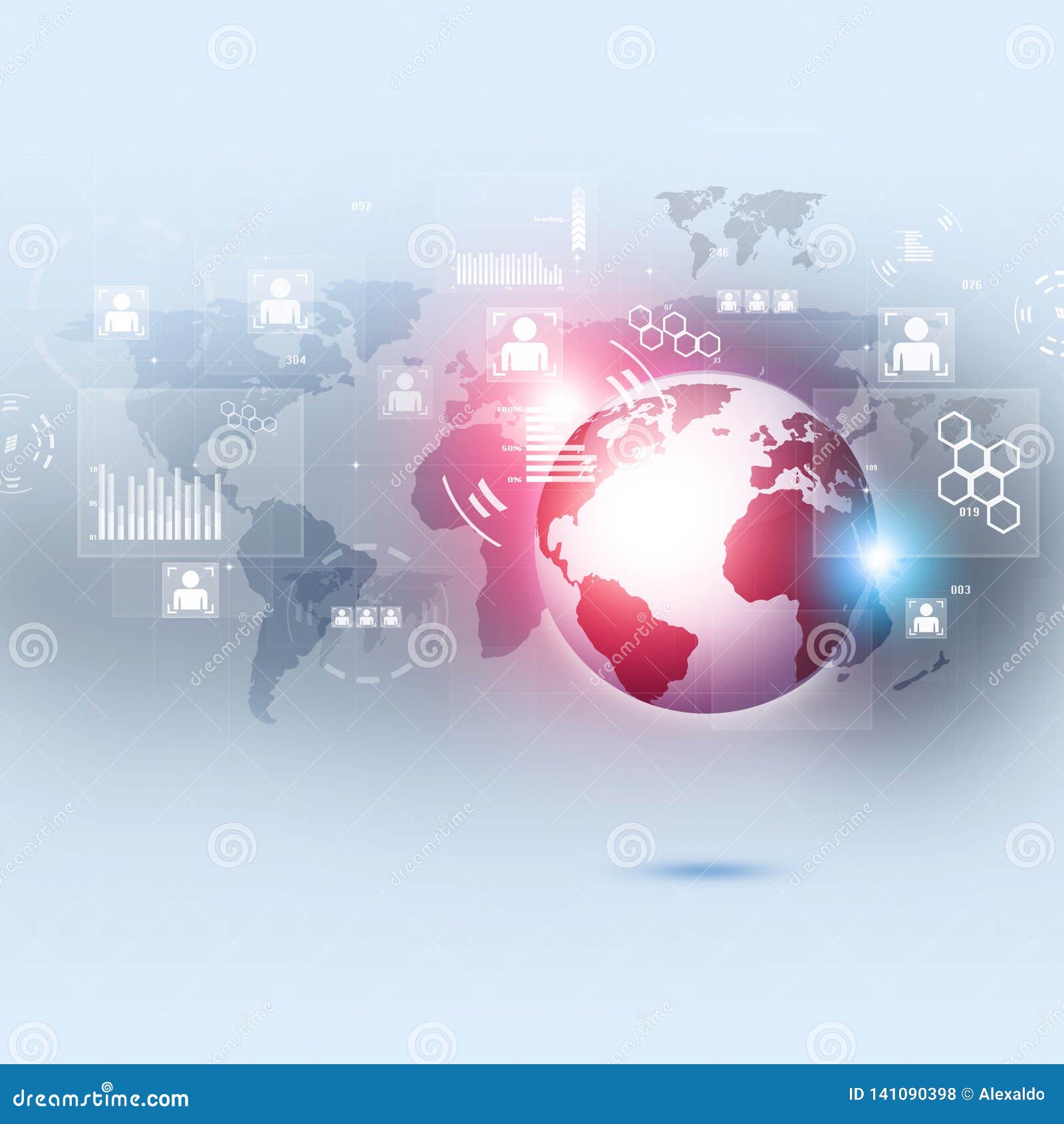 Business Network Concept Background Stock Illustration - Illustration ...