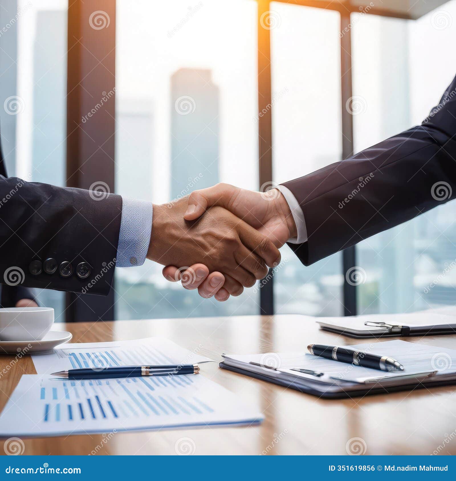 Business Network Concept with Handshake Businessman Stock Illustration ...