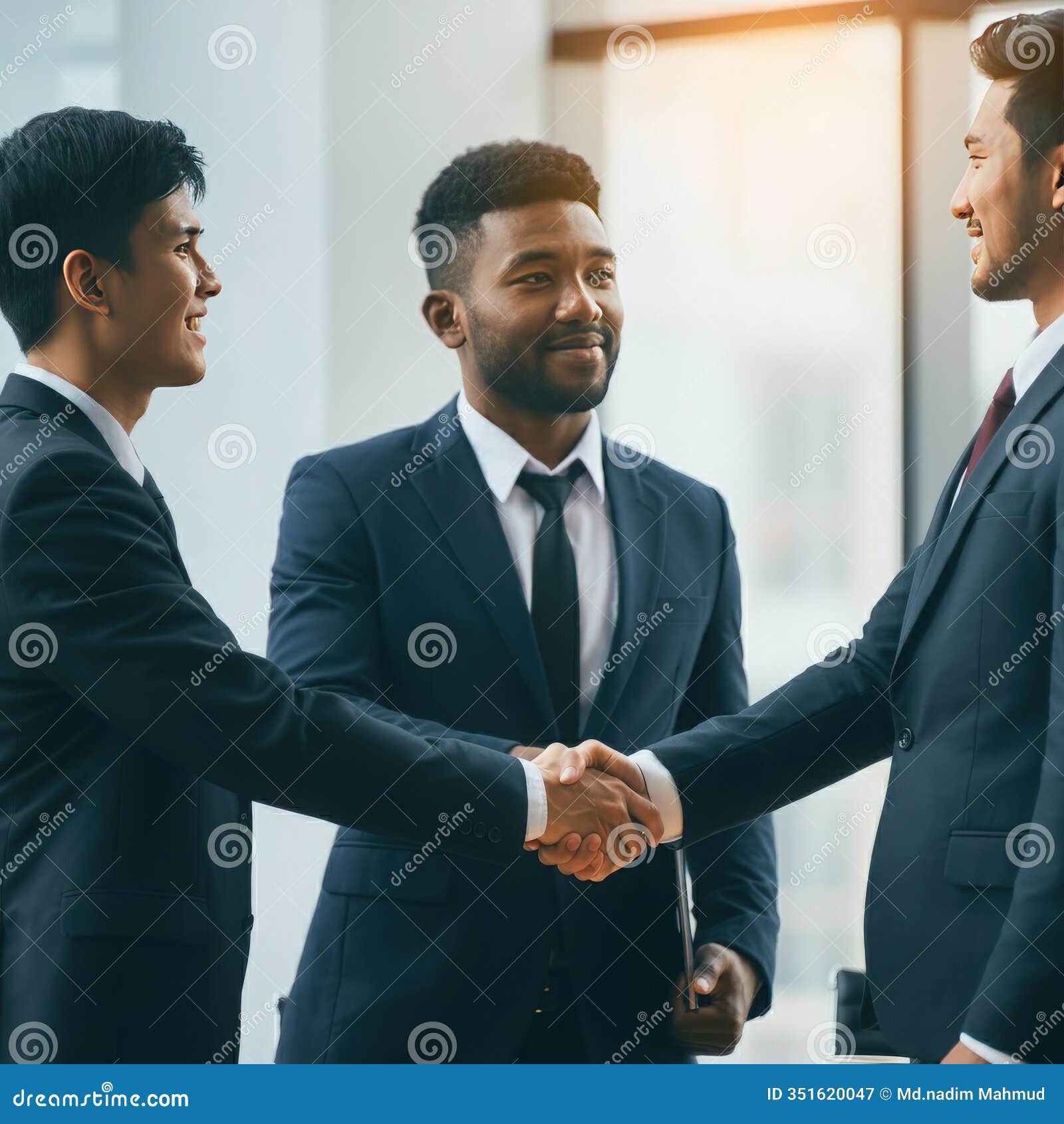 Business Network Concept with Handshake Businessman Stock Illustration ...