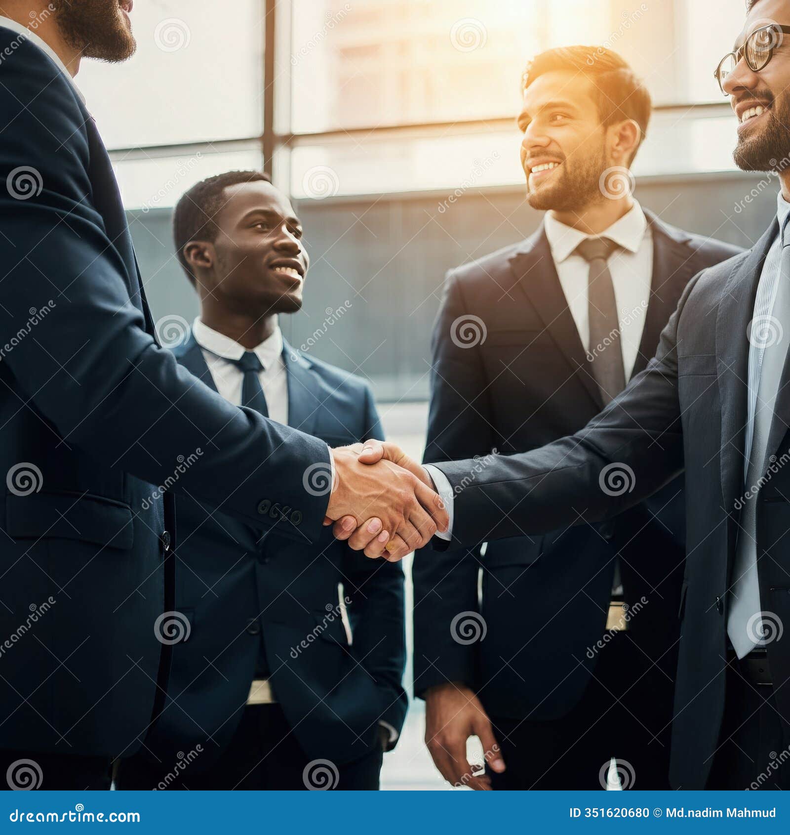 Business Network Concept with Handshake Businessman Stock Illustration ...