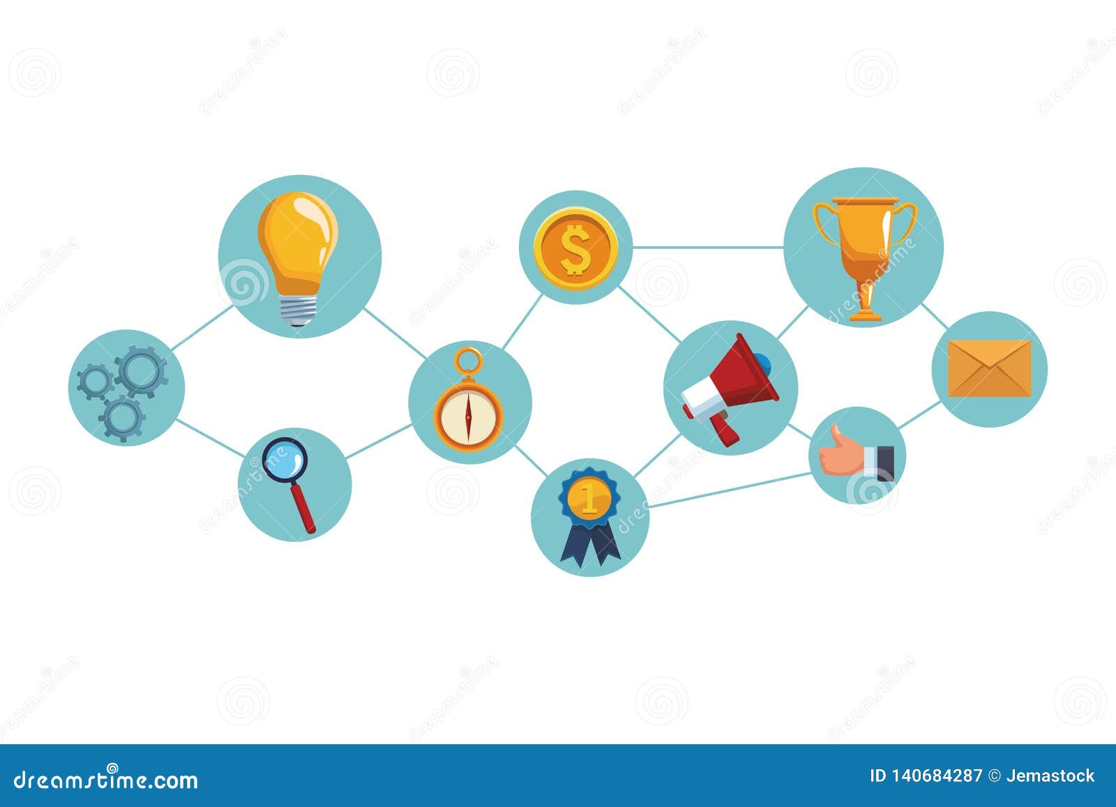 Business network elements stock vector. Illustration of communication ...