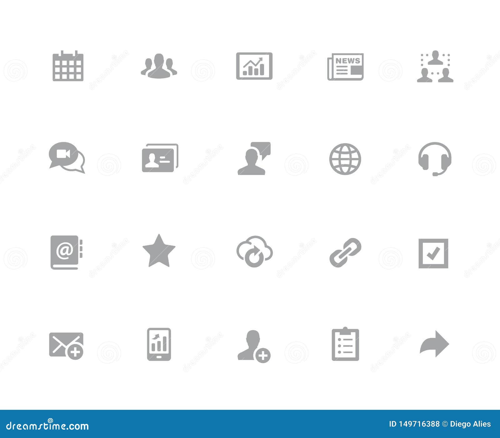Business Network Icons // 32 Pixels Icons White Series Stock Vector ...