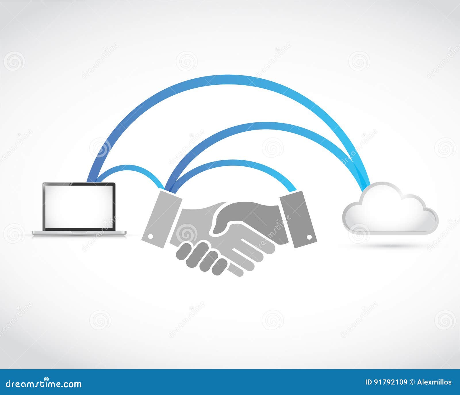 Business Network Technology Handshake Concept Stock Illustration ...