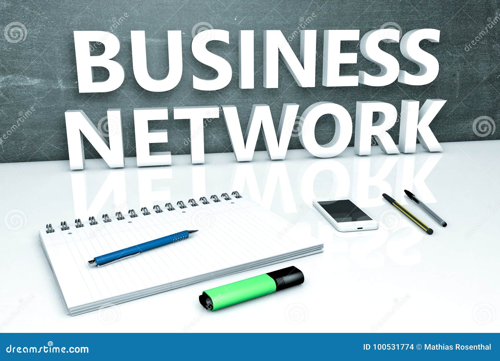 Business Network Text Concept Stock Illustration - Illustration of ...