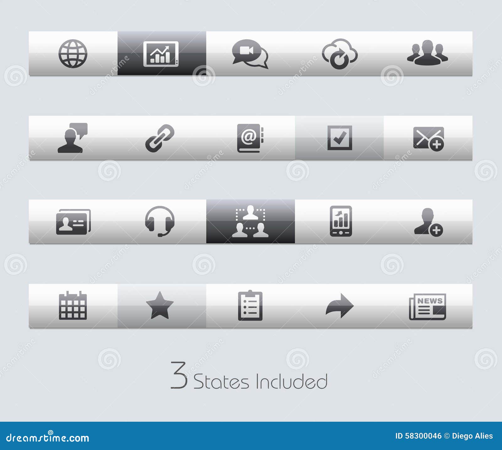 Business Network -- Toolbars Stock Vector - Illustration of cloud ...