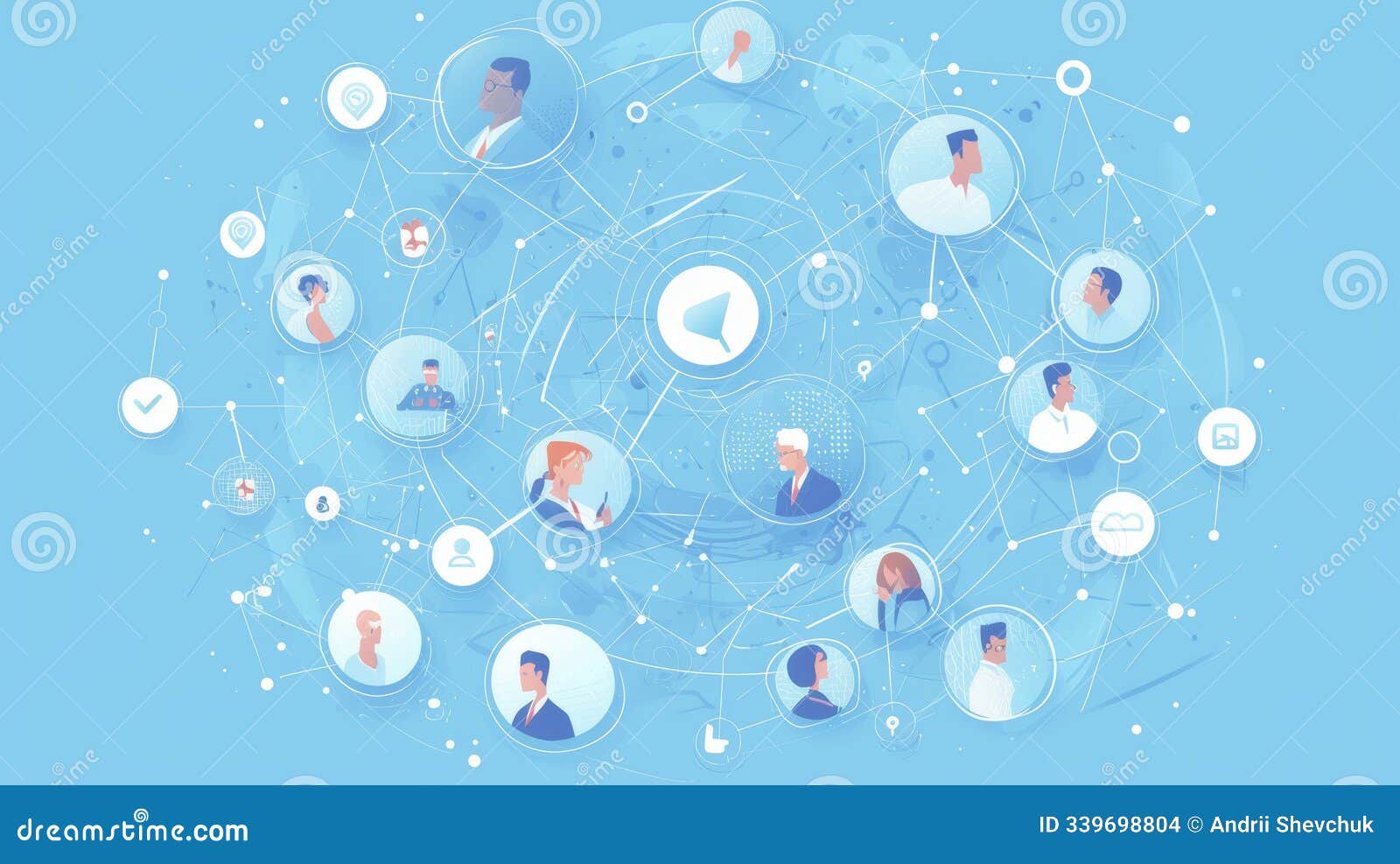 Business Networking Concept with Interconnected Digital Profiles on ...