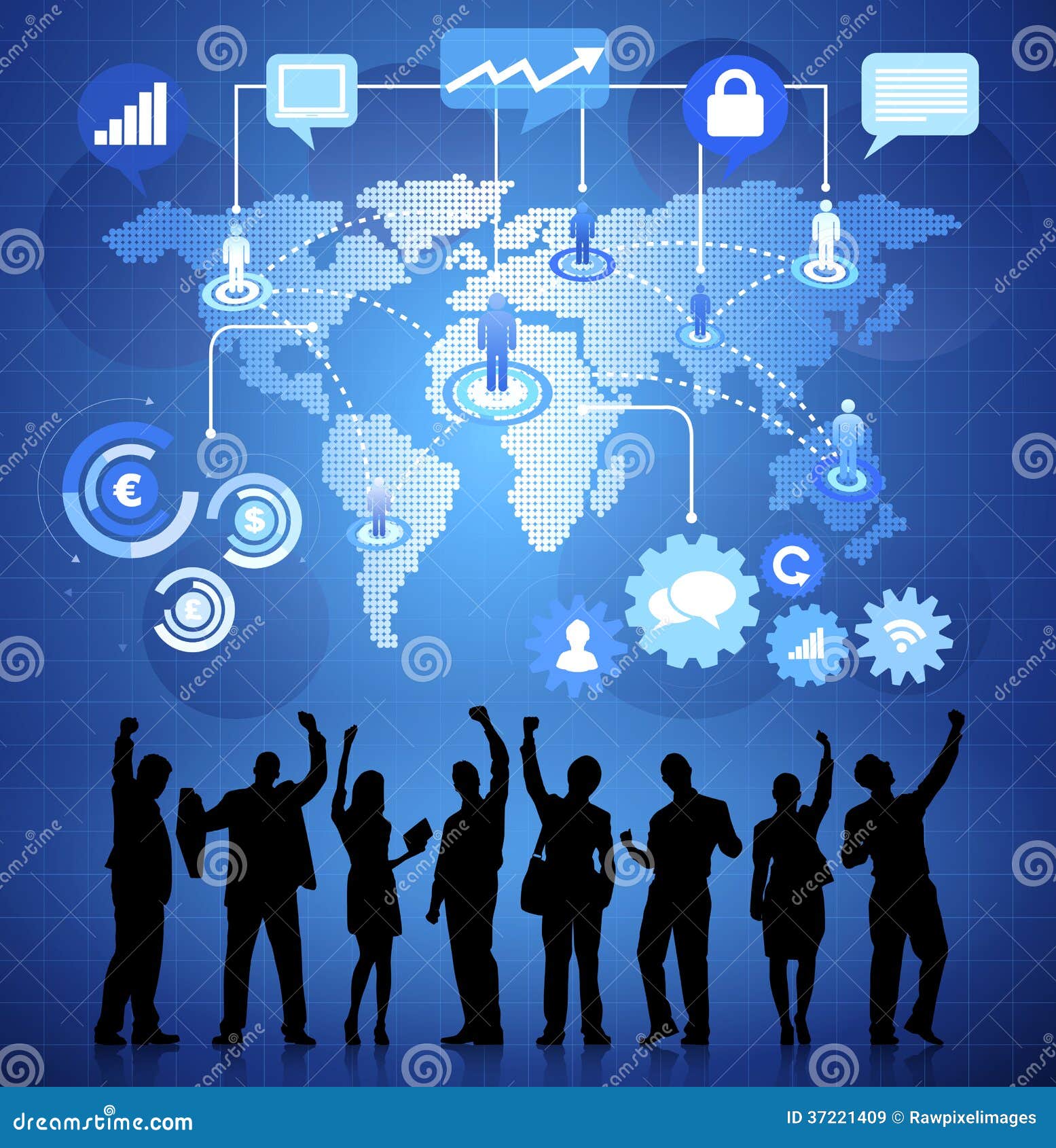 Business Networking with Infographic Vector Stock Vector - Illustration ...