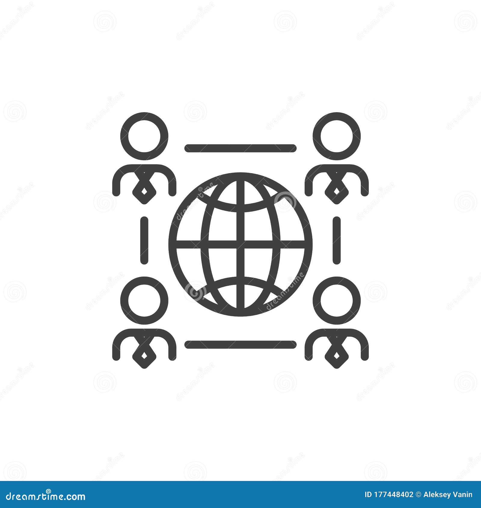 Business Networking Line Icon Stock Vector - Illustration of ...
