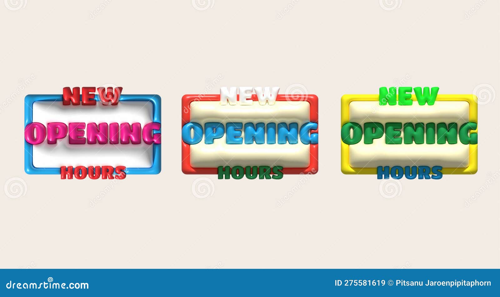 Business New Opening Hours Icon Store E-commerce Illustration 3d Stock ...