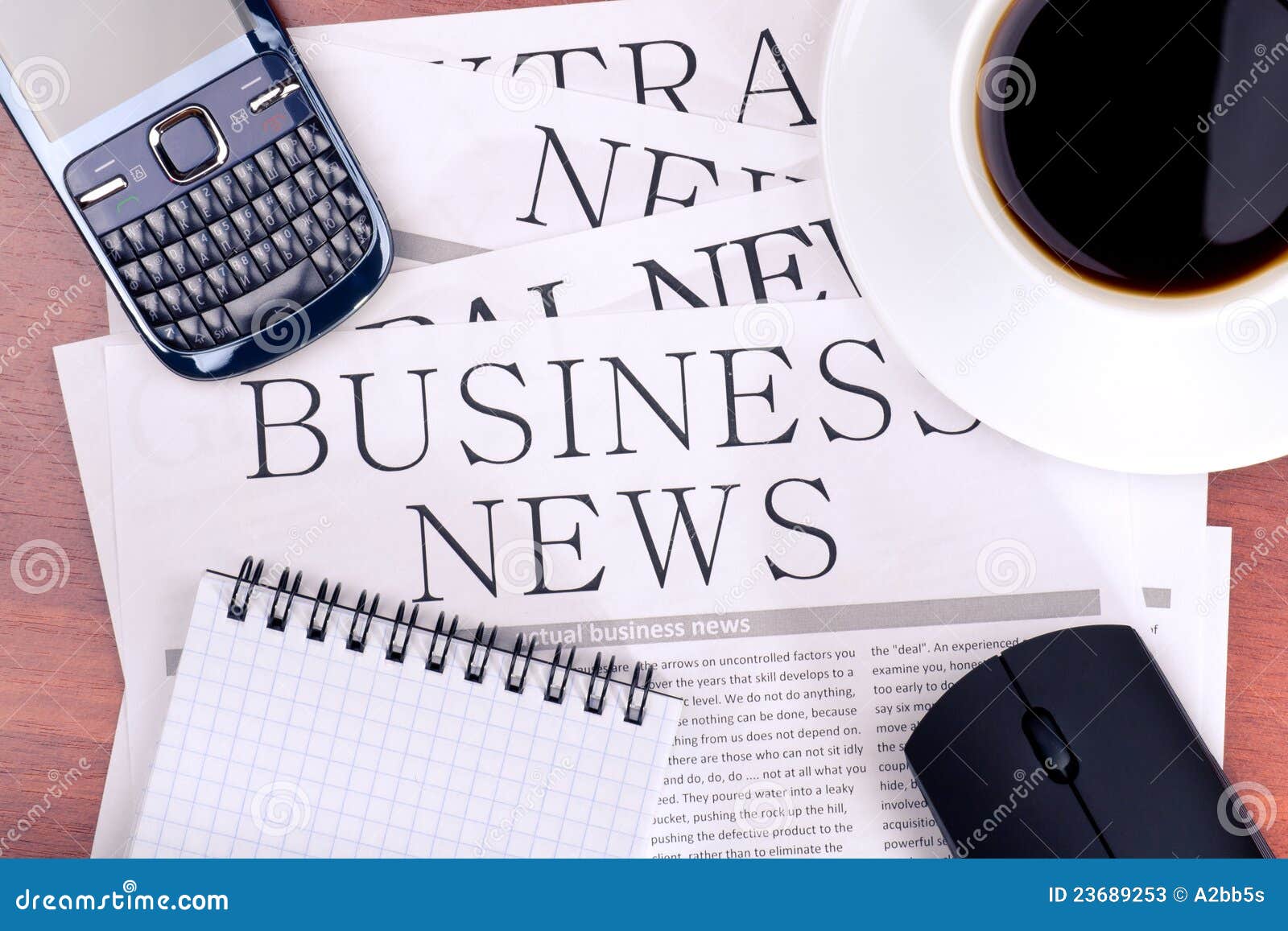 Business News on the Desk in the Office Stock Image - Image of note ...