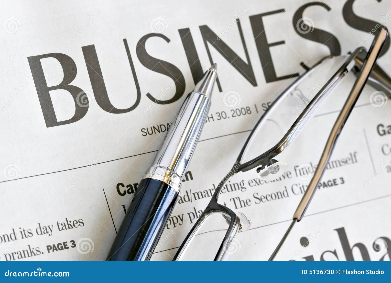 Business Newspaper Headline Stock Photo - Image of finance, office: 5136730