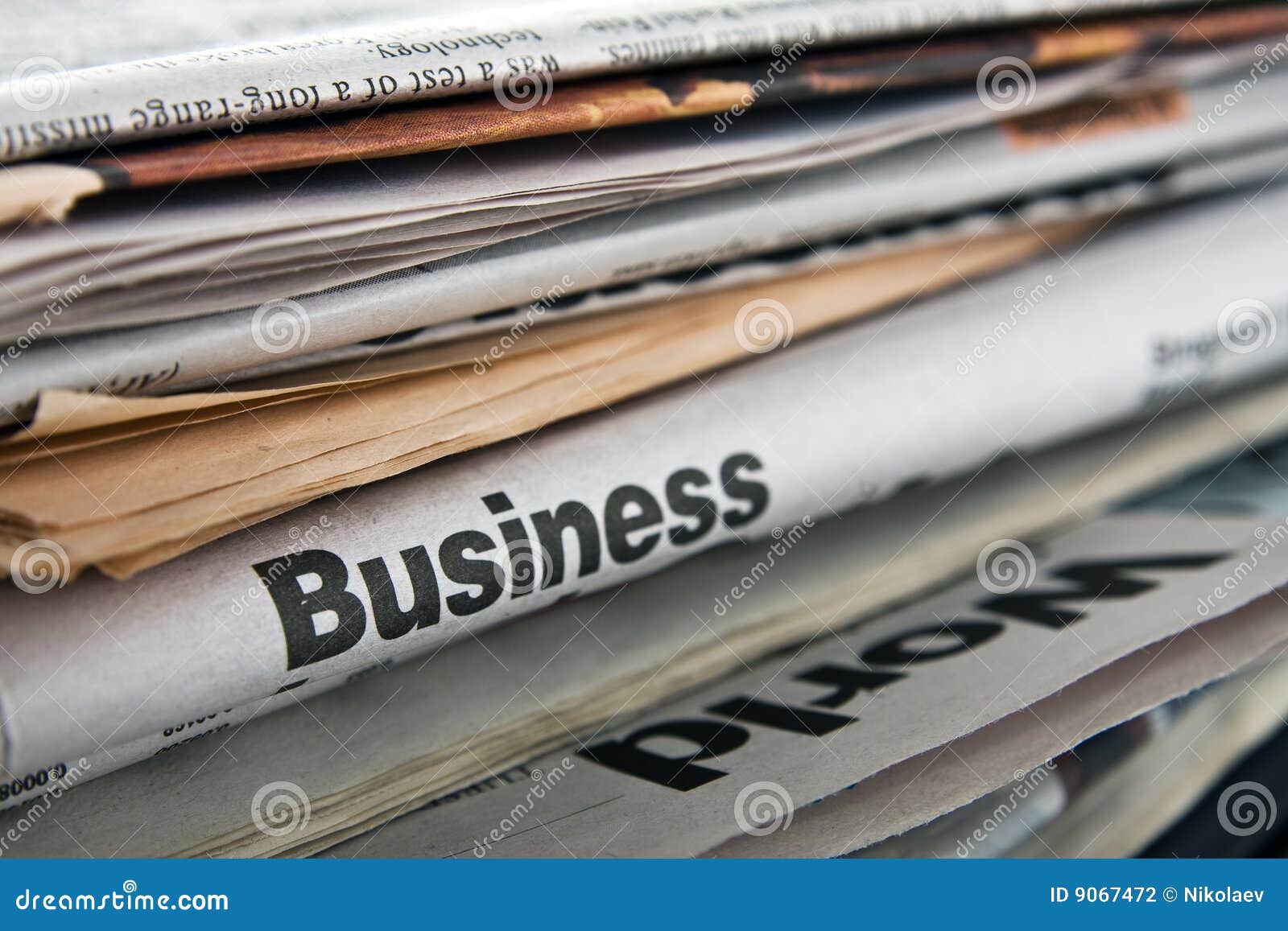 Business newspapers stock photo. Image of inflation, opportunity - 9067472