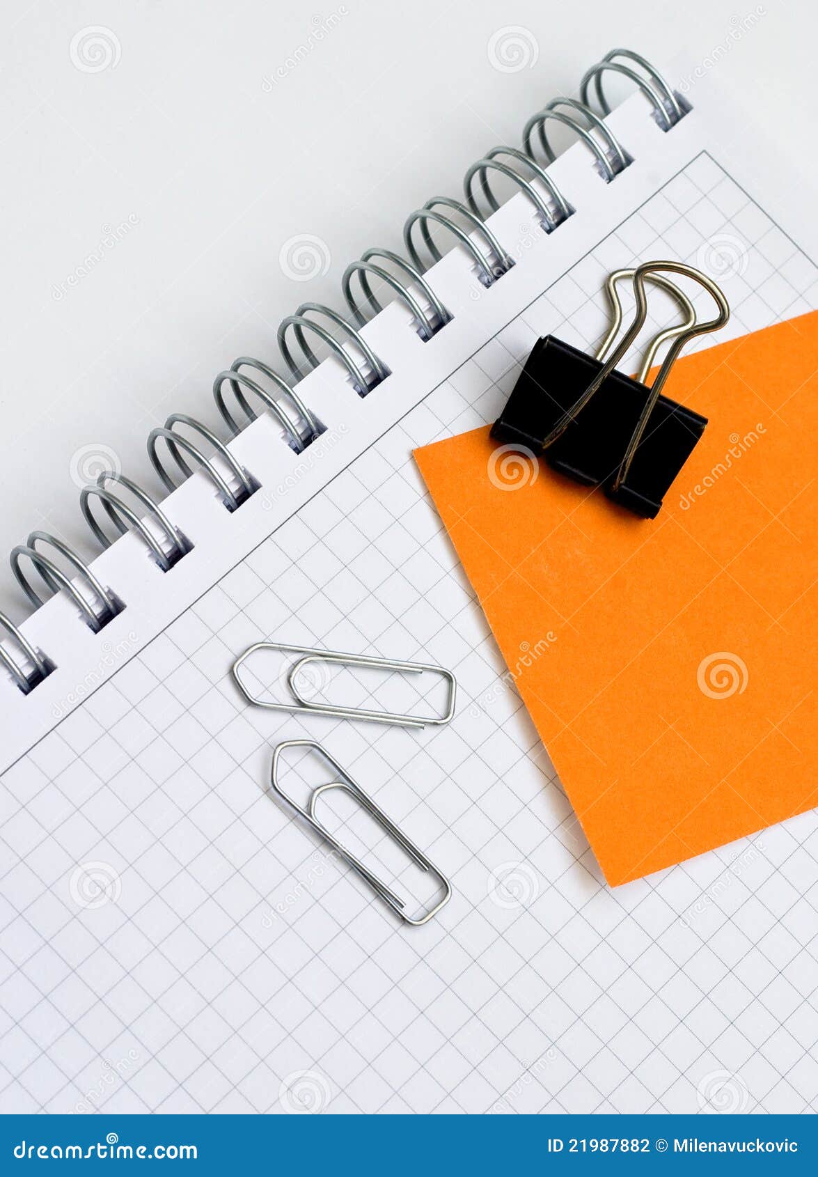 Business Note Book with Marker Notes and Paper Cli Stock Photo - Image ...