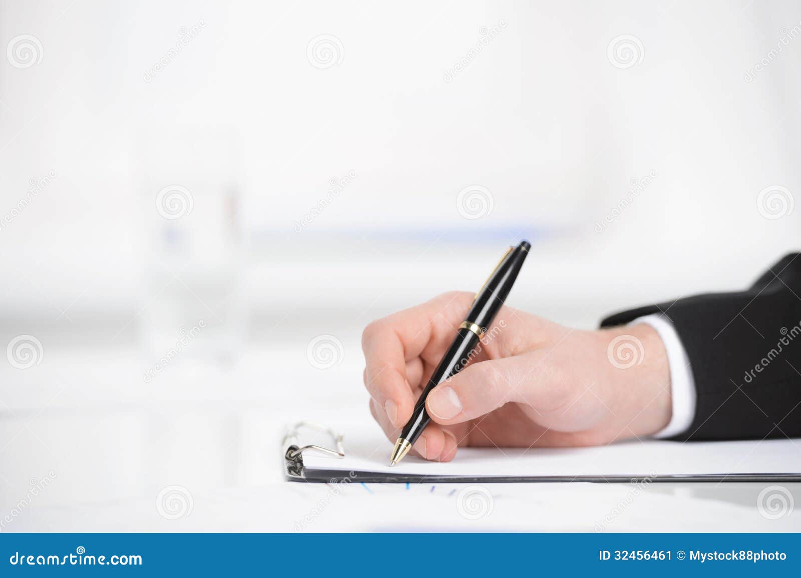 Business Notes. Close-up of Hand Writing Something in a Note Pad Stock ...