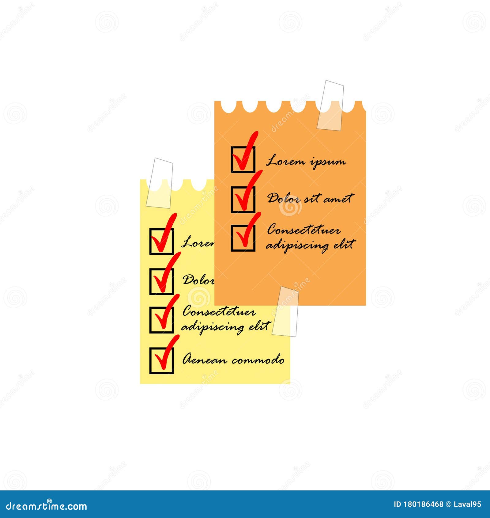 Business Notes, Handwritten Text And Check Marks For The Completed Task ...