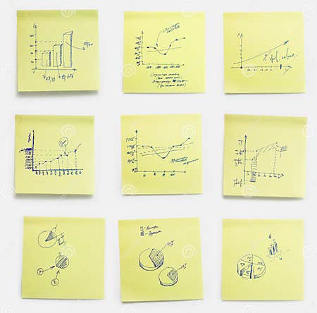 Business Notes on Post-it Sheets Stock Image - Image of design, office ...