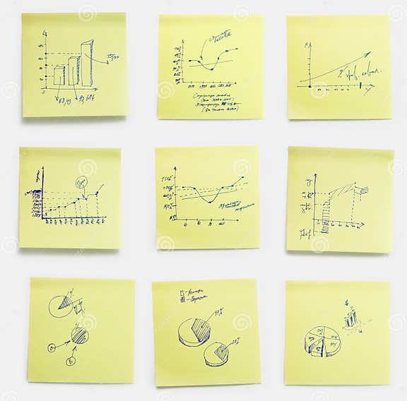 Business Notes on Post-it Sheets Stock Image - Image of design, office ...
