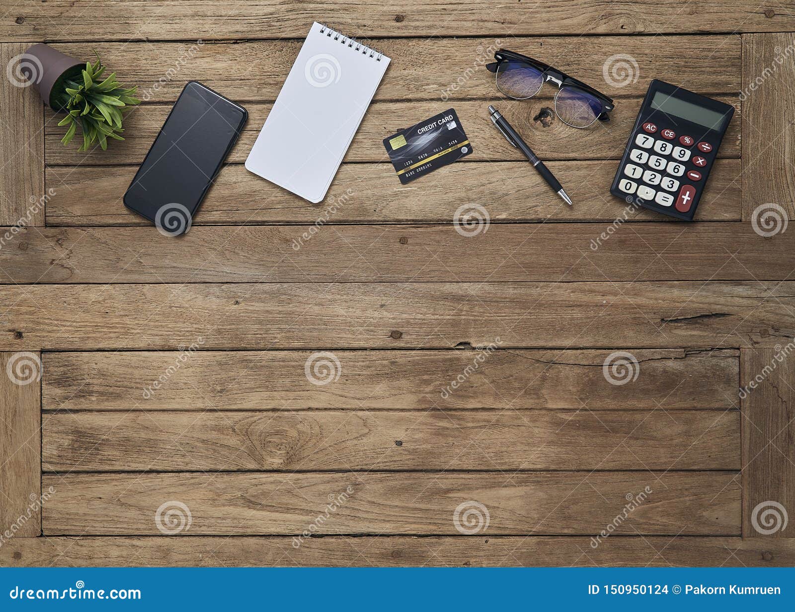 Business Objects Office on Desk Table Stock Photo - Image of calculator ...