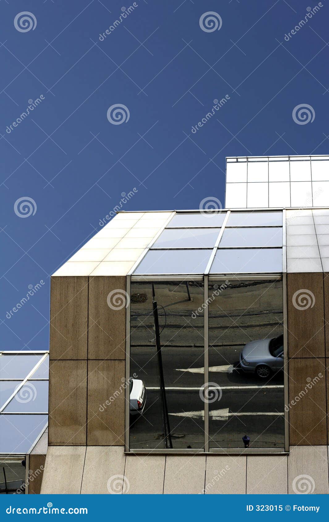 Business Office Building with Reflection of Cars in Window Stock Image ...