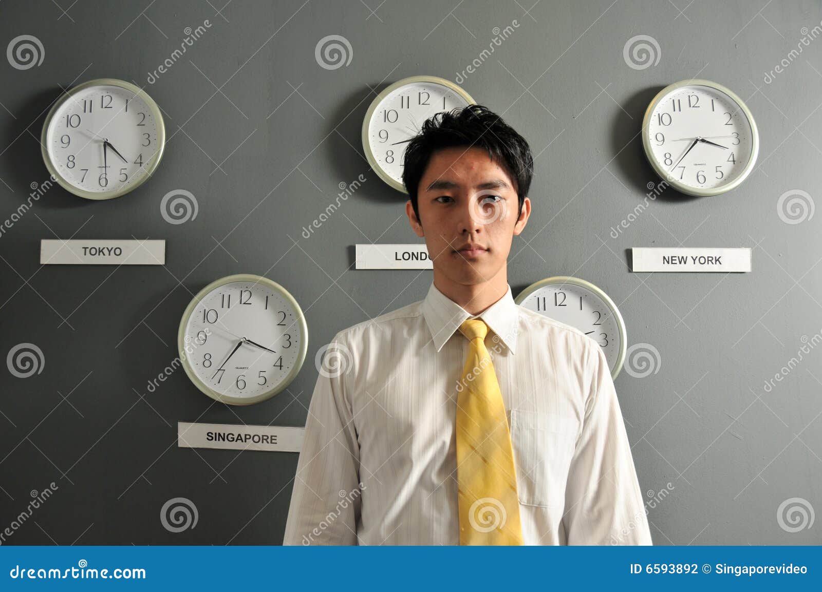 Business Office with Clocks - 2 Stock Photo - Image of asian, business ...