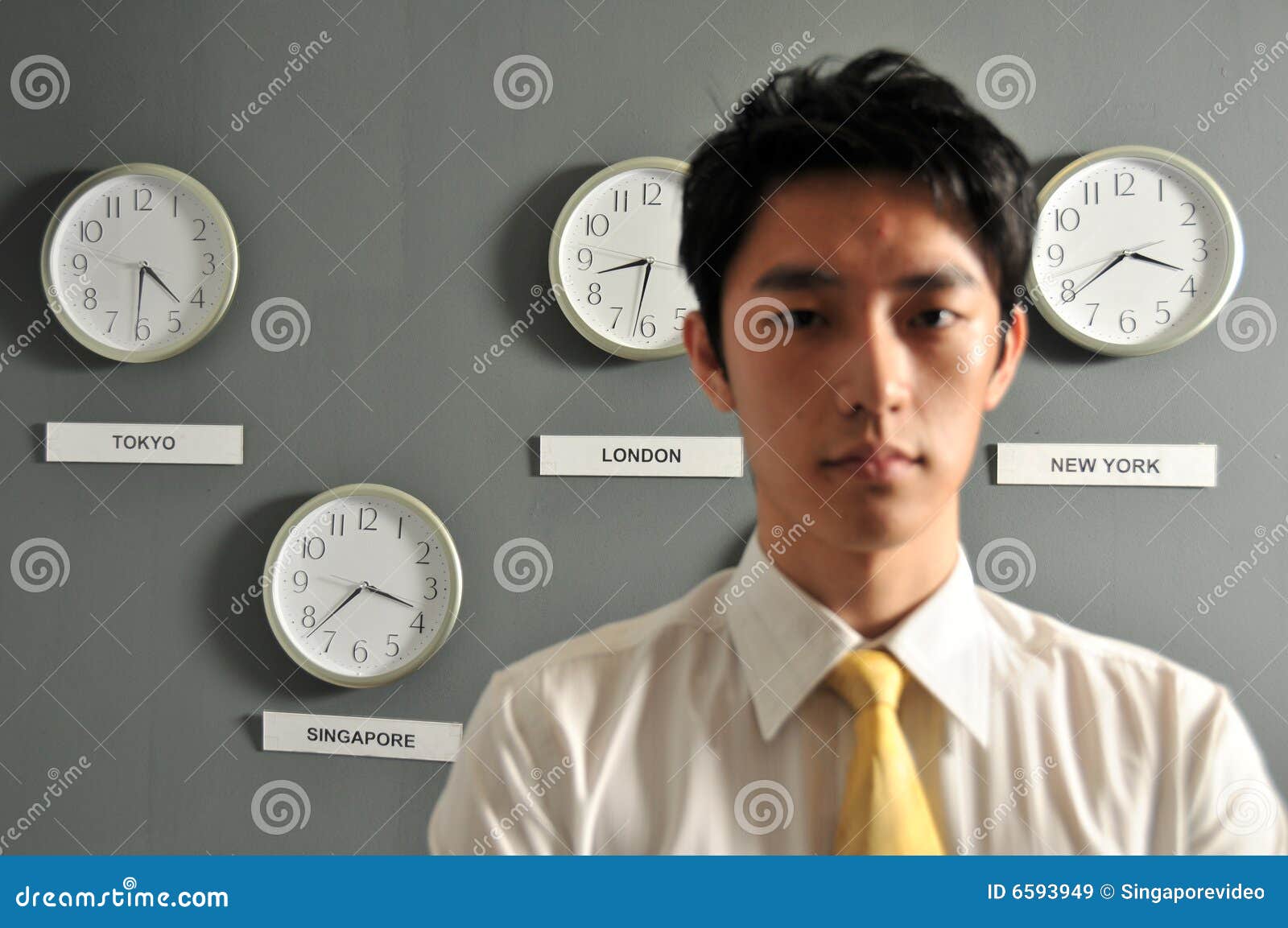 Business Office with Clocks - 6 Stock Image - Image of lateness, asian ...