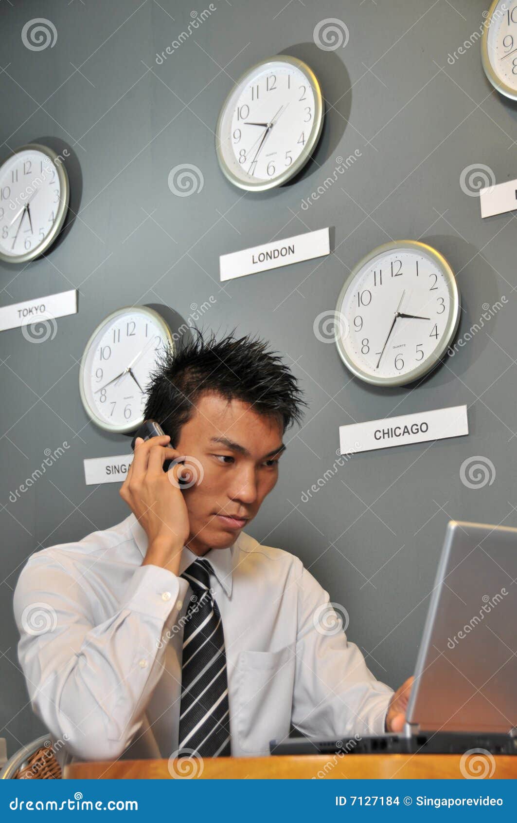 Business Office with Clocks 81 Stock Photo - Image of office, minute ...