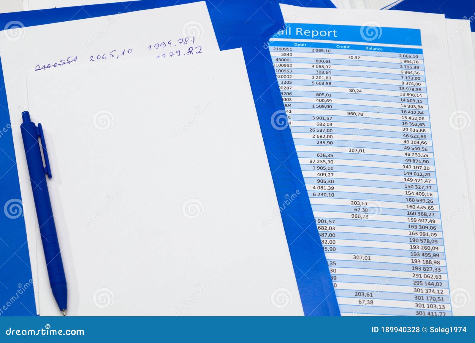 Business Office Desk Closeup - Financial Reports, Analysis and ...