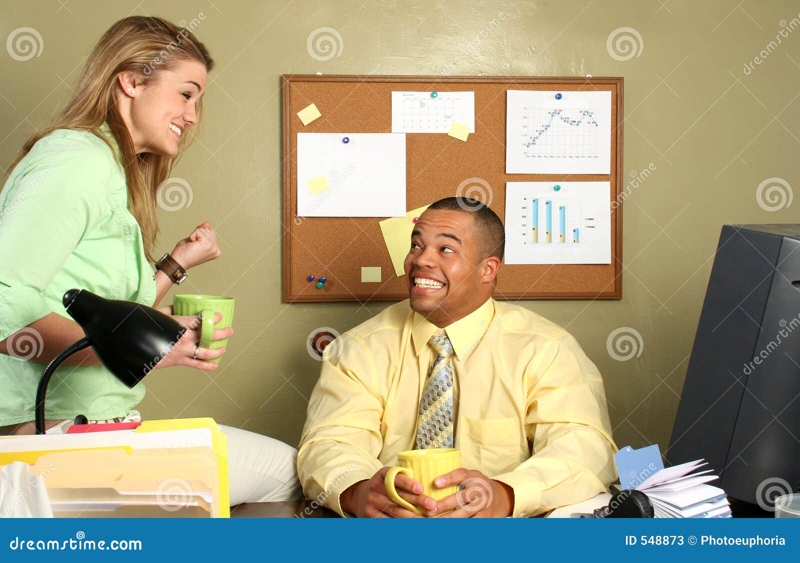 Business Office Excitement stock image. Image of couple - 548873